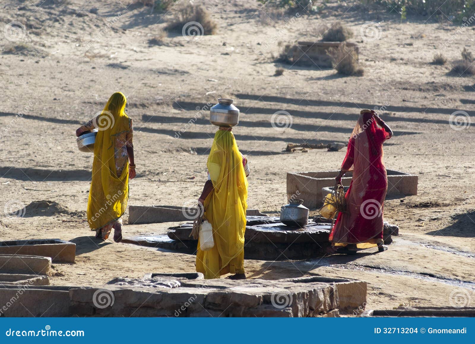Vrouwen Die Water in Rajasthan Dragen Redactionele Stock Afbeelding ...