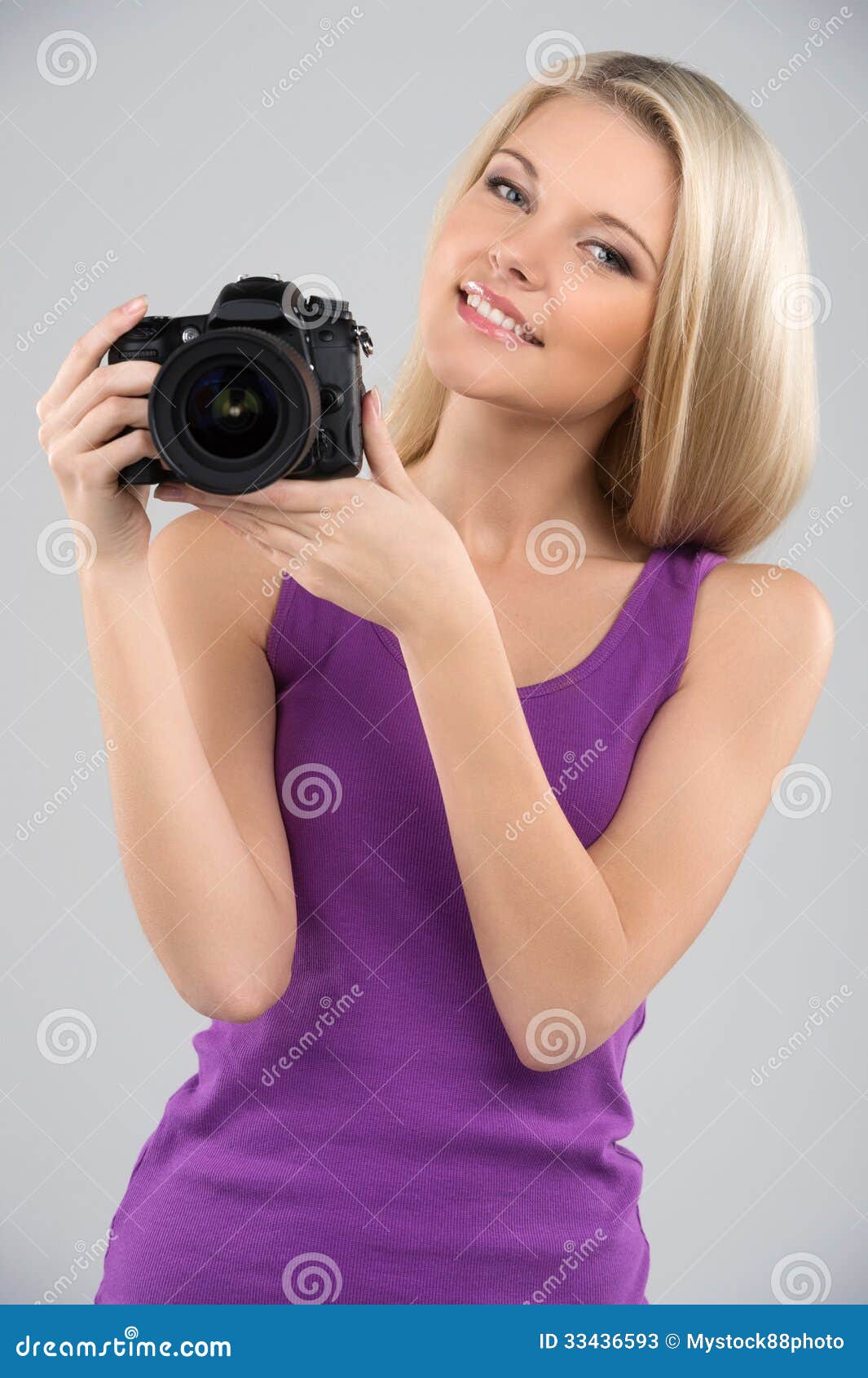 Vrouwen met camera. stock afbeelding. Image of fotografisch - 33436593