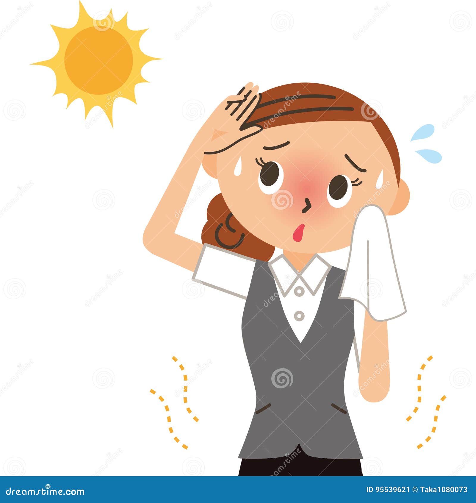 Vrouwenarbeiders in Hitteberoerte Vector Illustratie - Illustration of ...