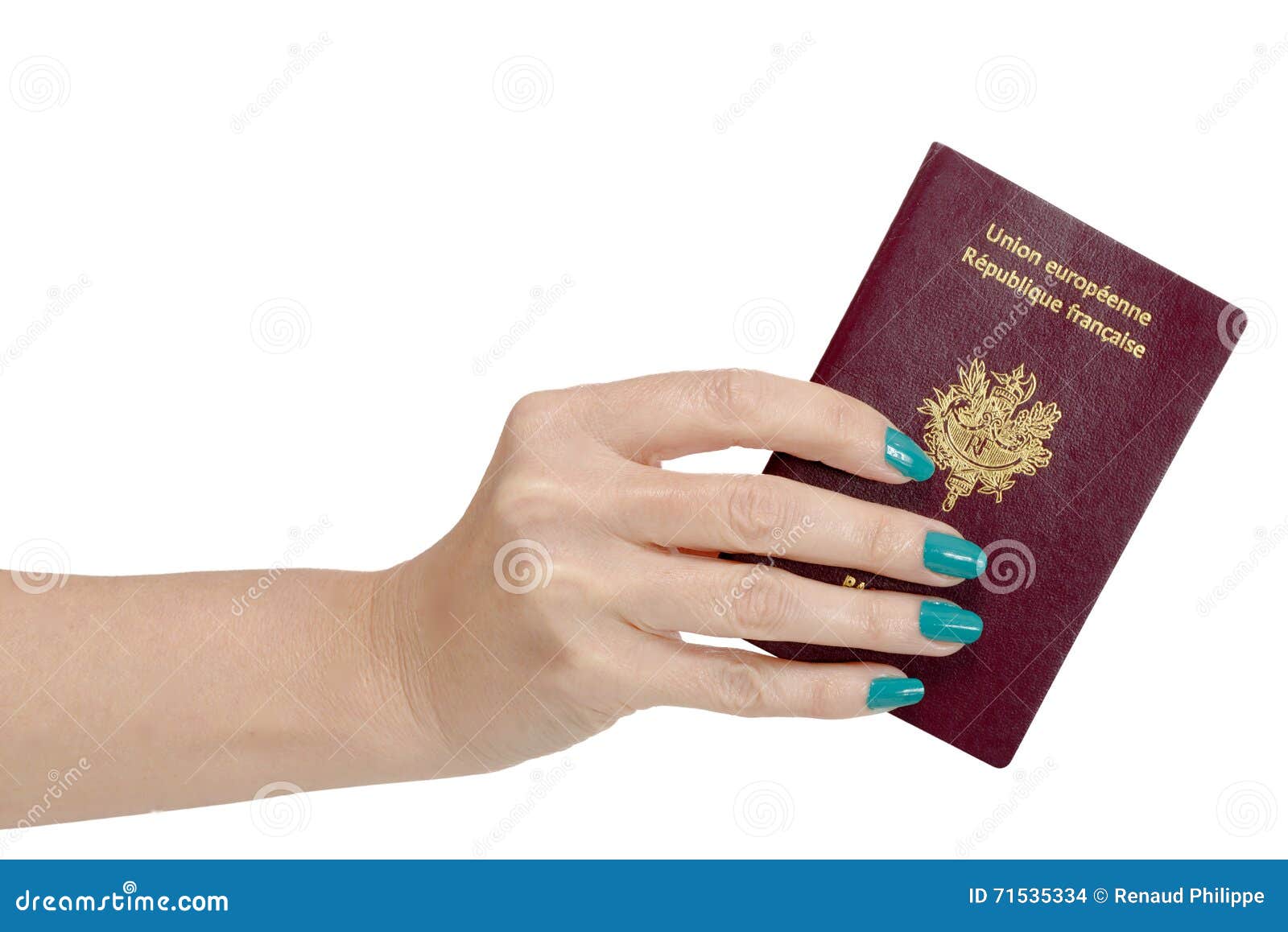 Vrouwenhand Met Frans Paspoort Stock Foto - Image of veiligheid, reis ...