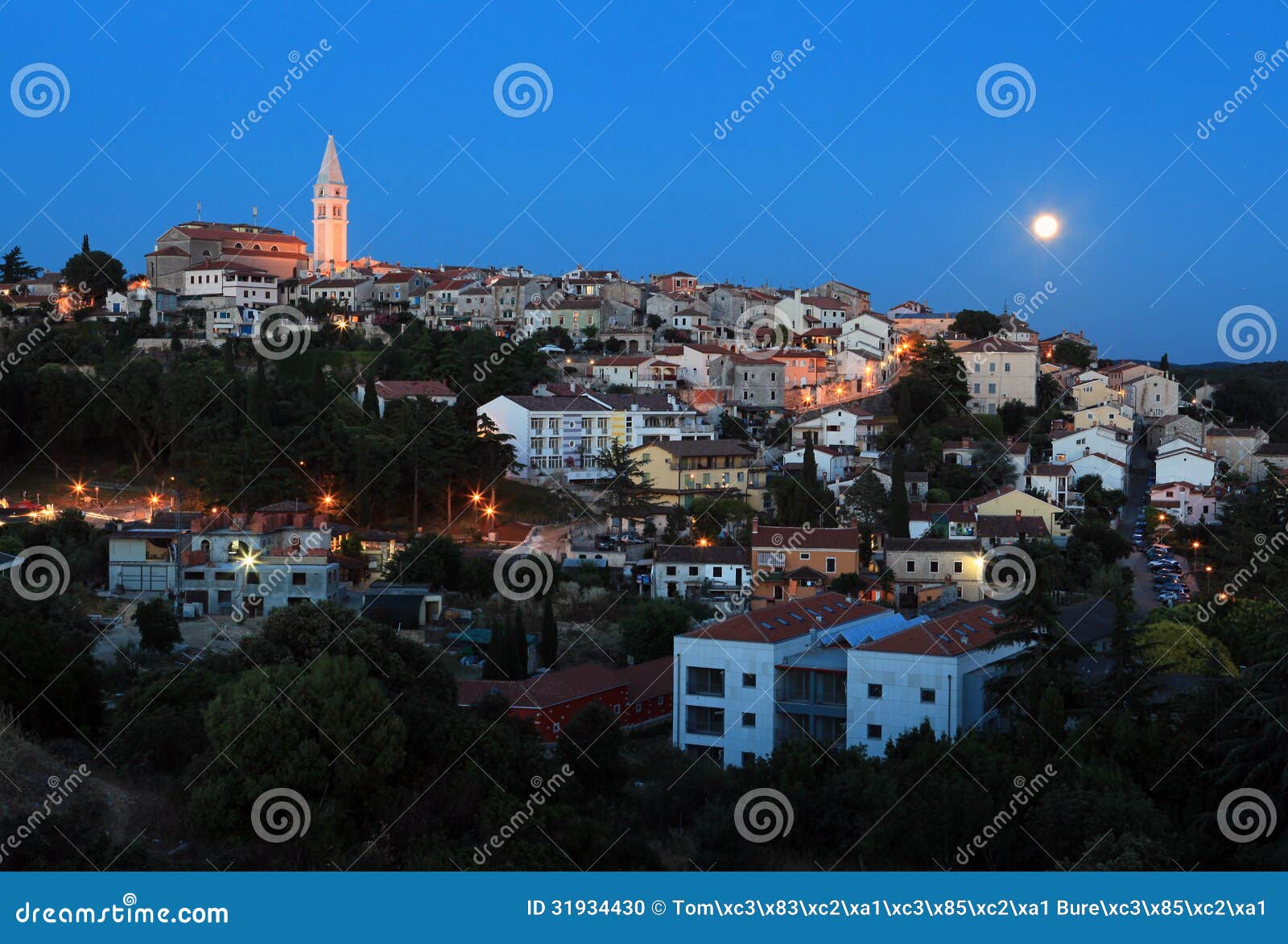 Vrsar stock photo. Image of night, istria, destinations - 31934430