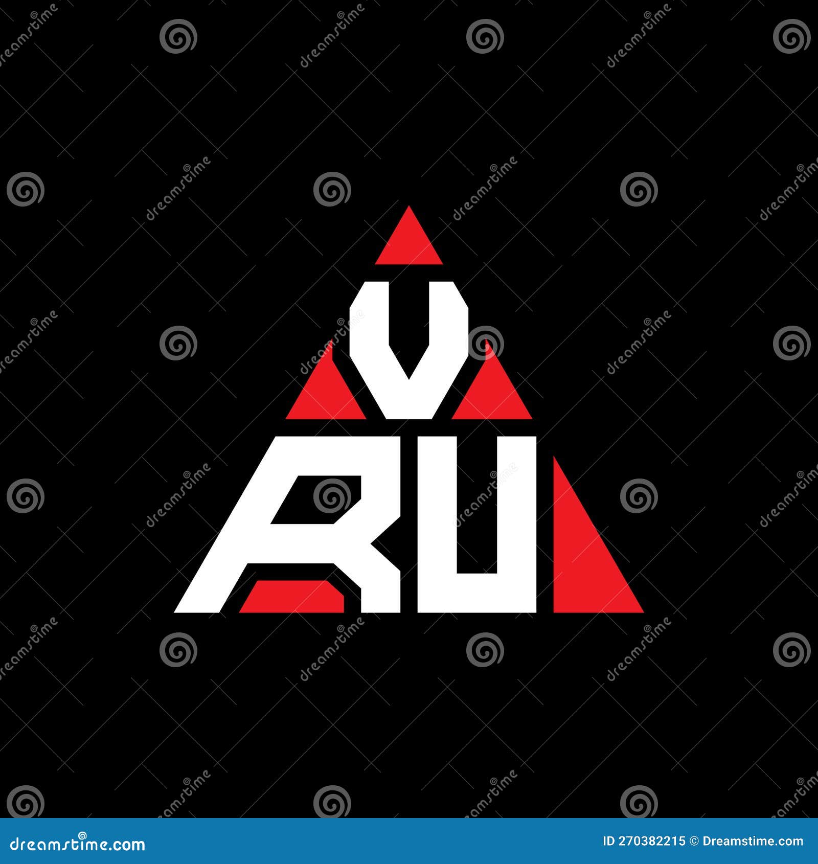 VRU Triangle Letter Logo Design with Triangle Shape. VRU Triangle Logo ...