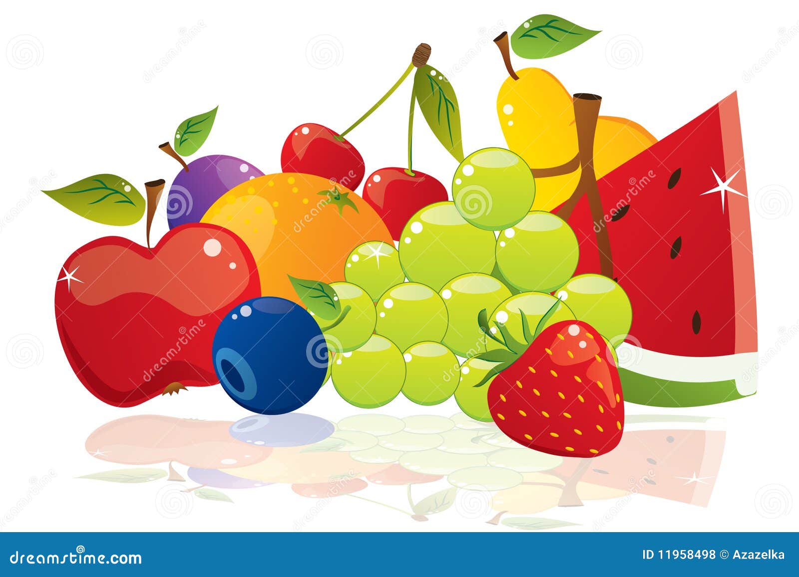 Vruchten vector illustratie. Illustration of vers, druiven - 11958498