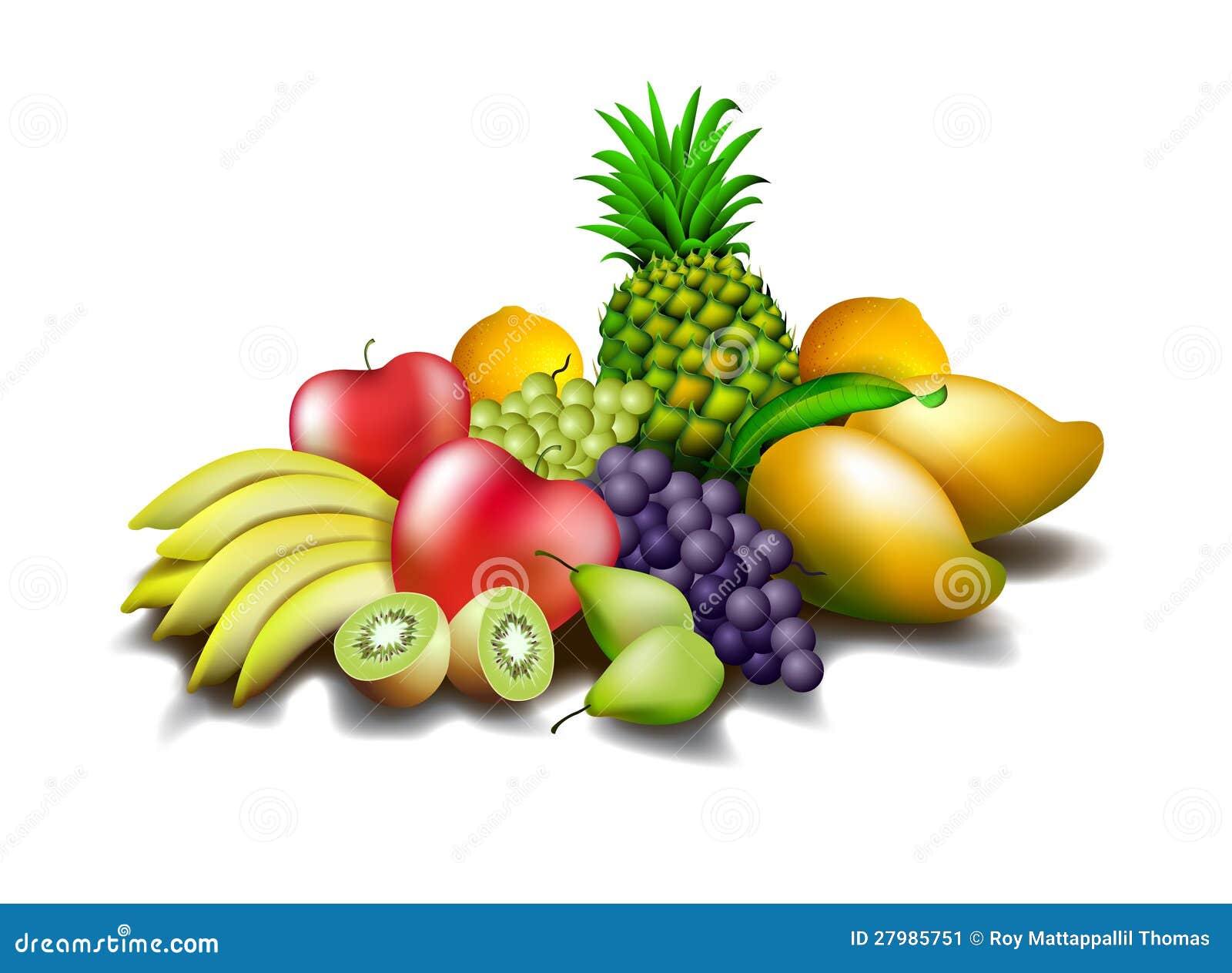 Vruchten vector illustratie. Illustration of groep, bladeren - 27985751