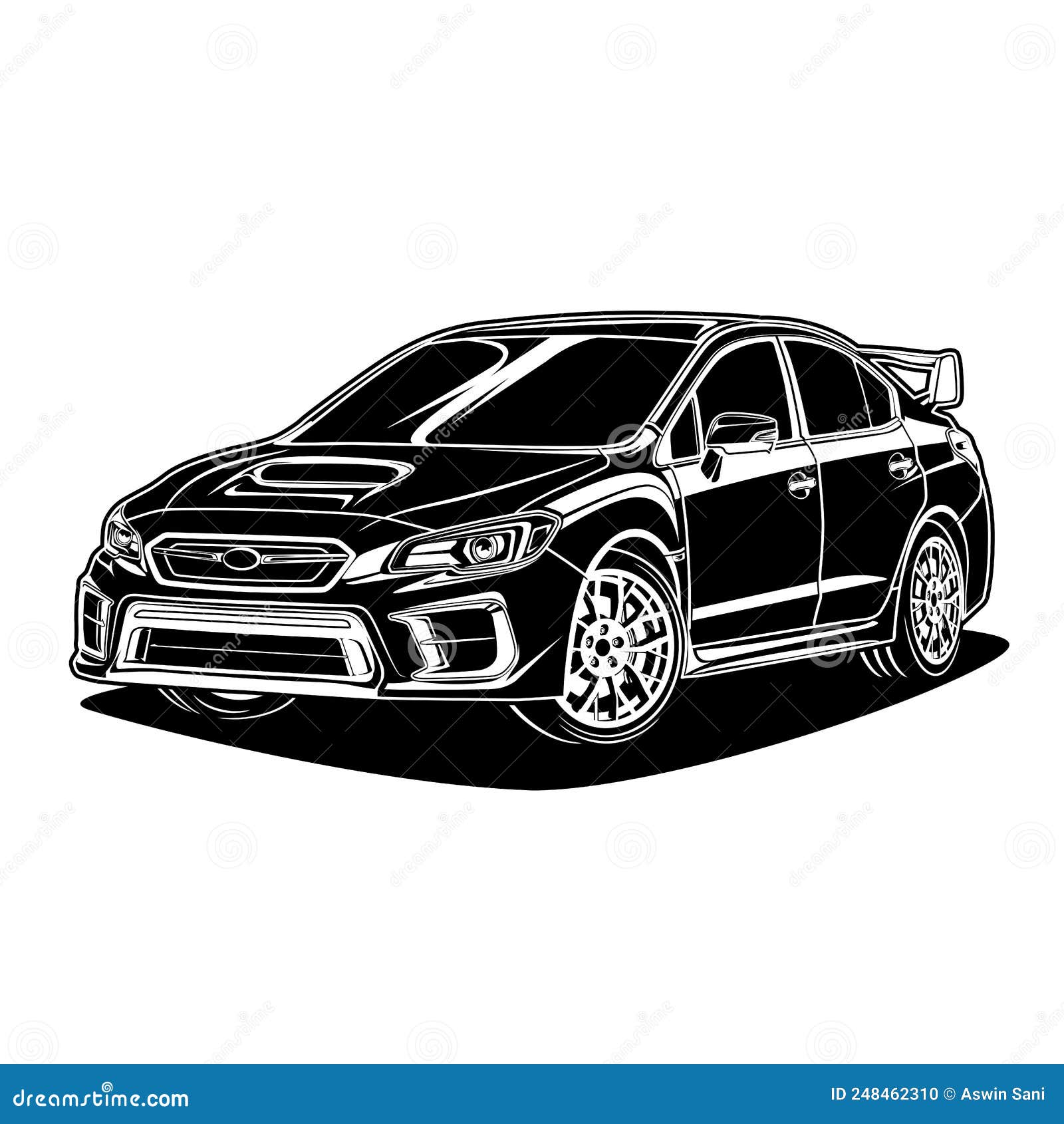 VRX STI stock illustration. Illustration of speed, cartoon - 248462310