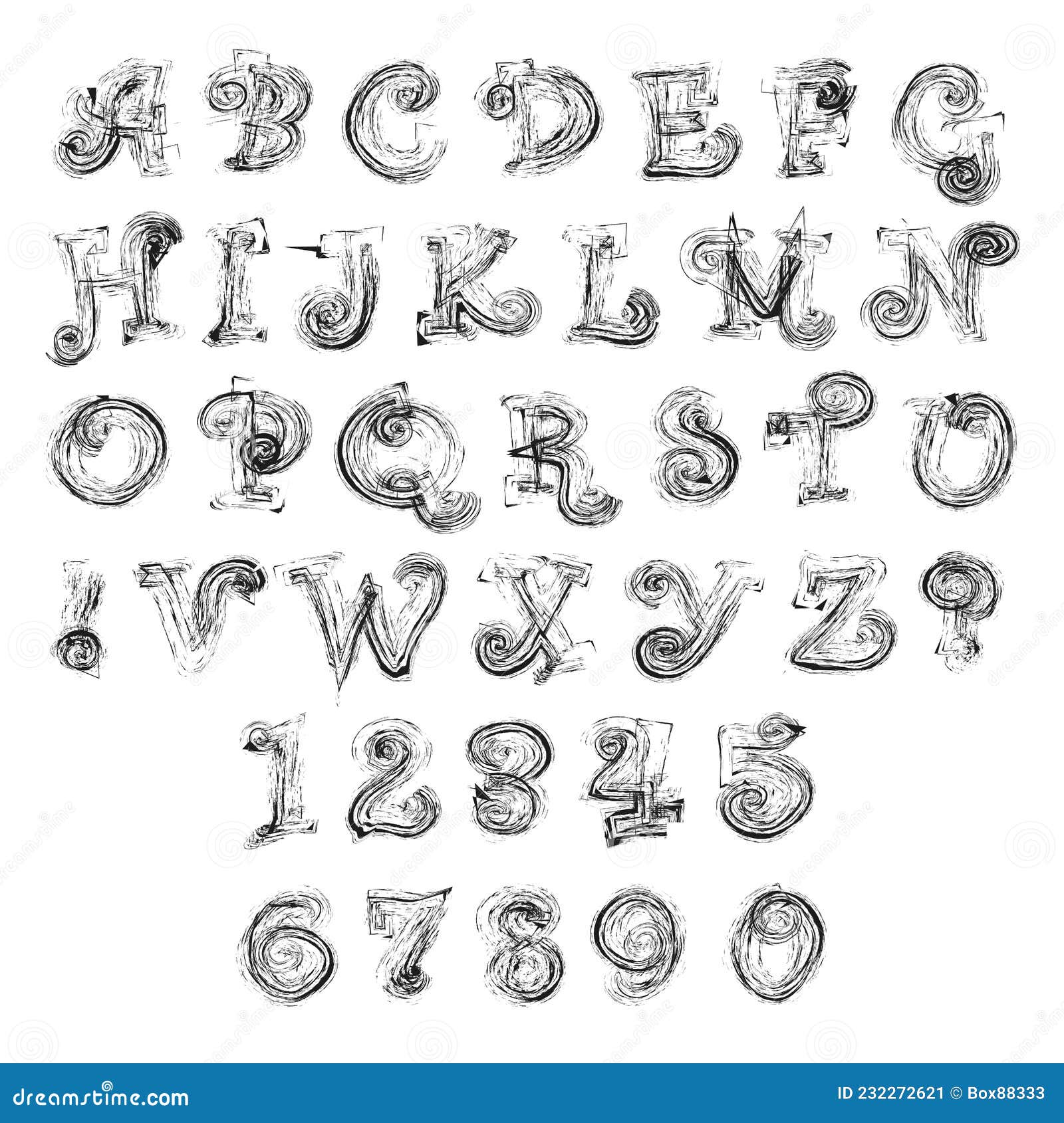 A Set of Capital Letters of the Latin Alphabet, Exclamation and ...