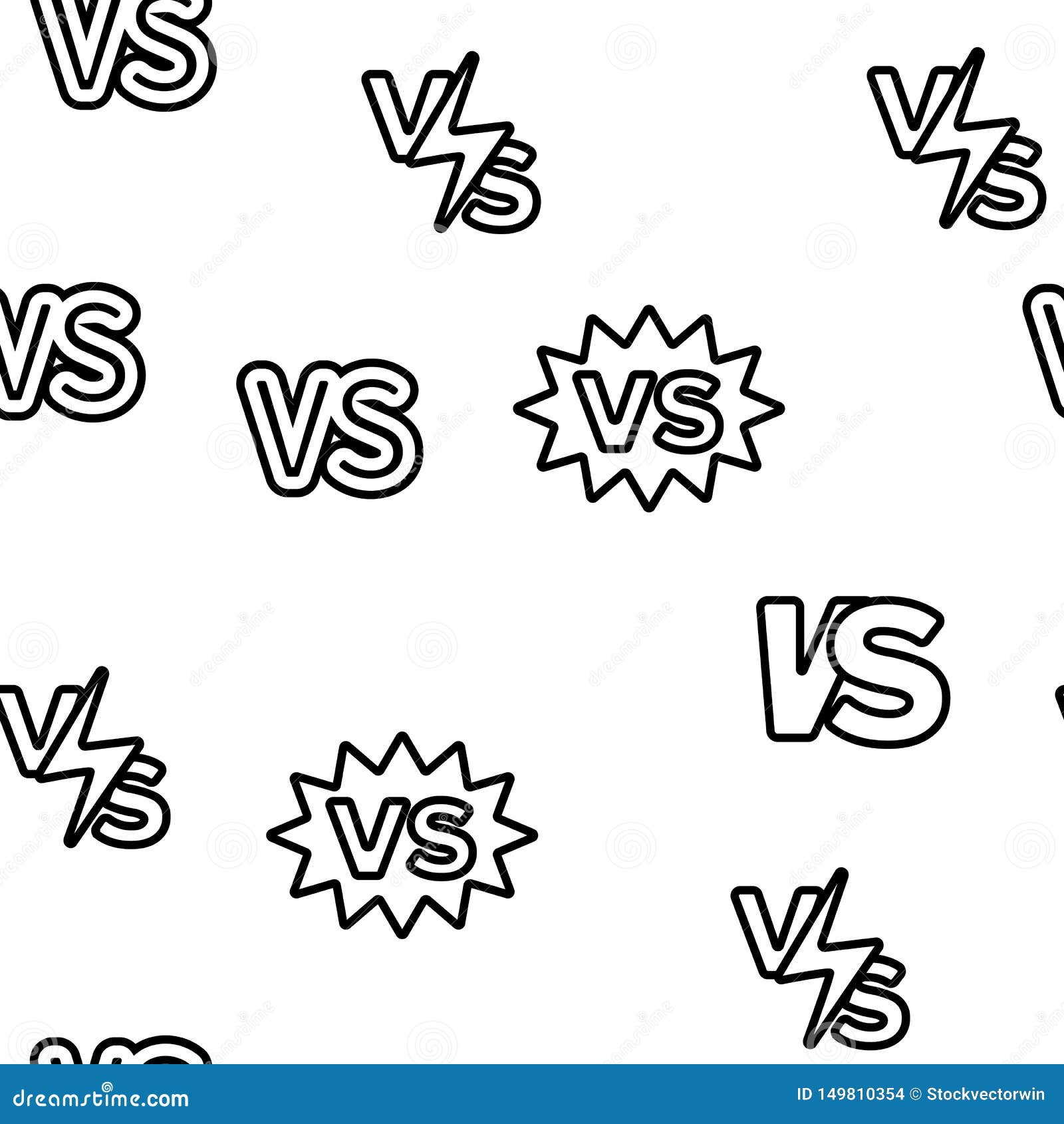 VS Abbreviation, Versus Vector Seamless Pattern Stock Vector ...