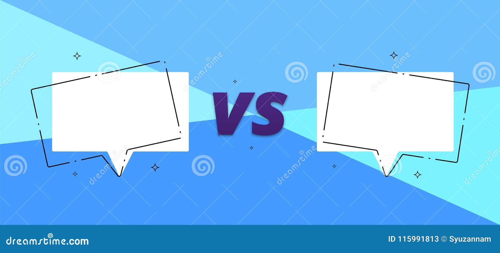 VS Card with Empty Speech Bubbles. Stock Vector - Illustration of ...