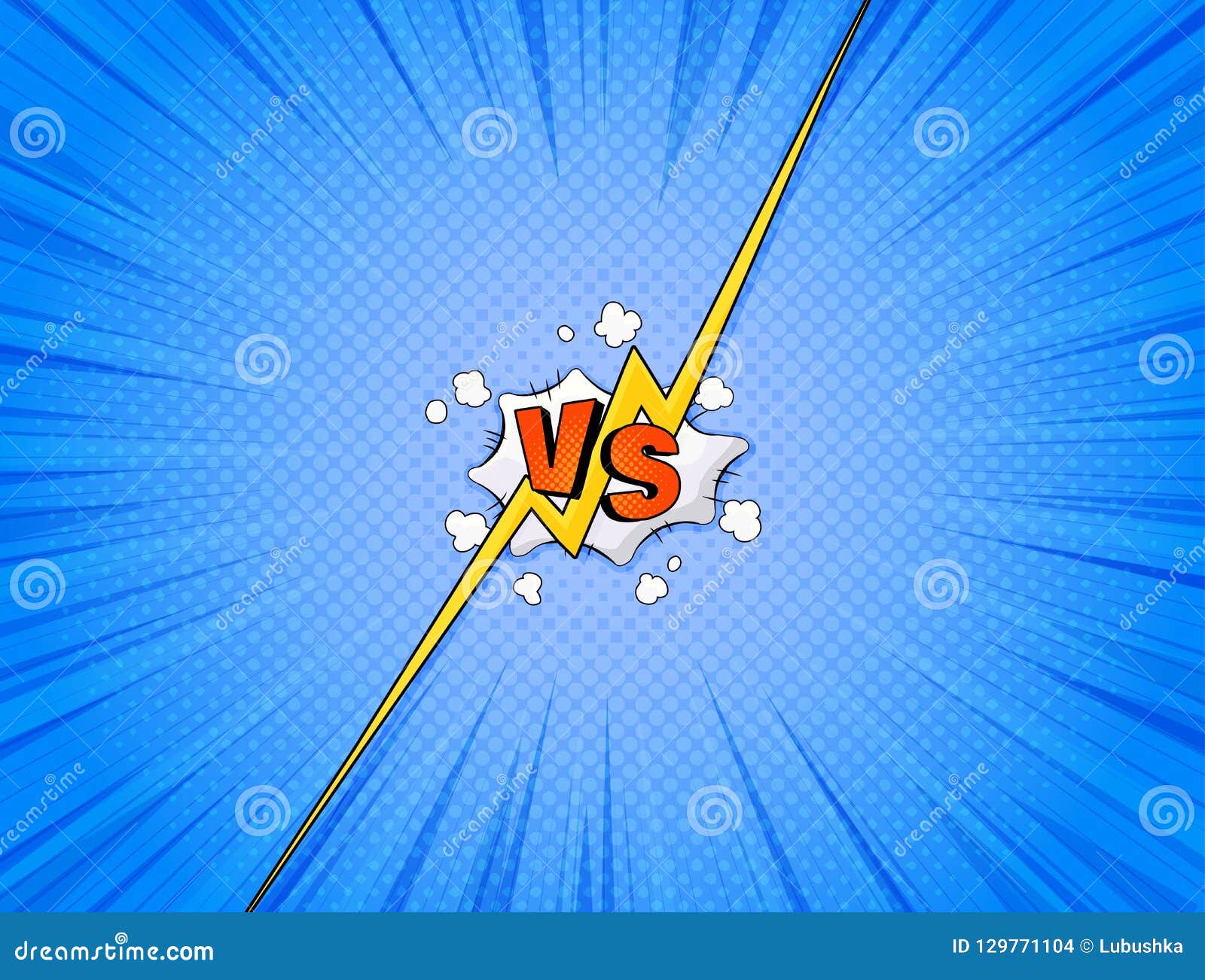 VS comics illustration. stock vector. Illustration of fight - 129771104