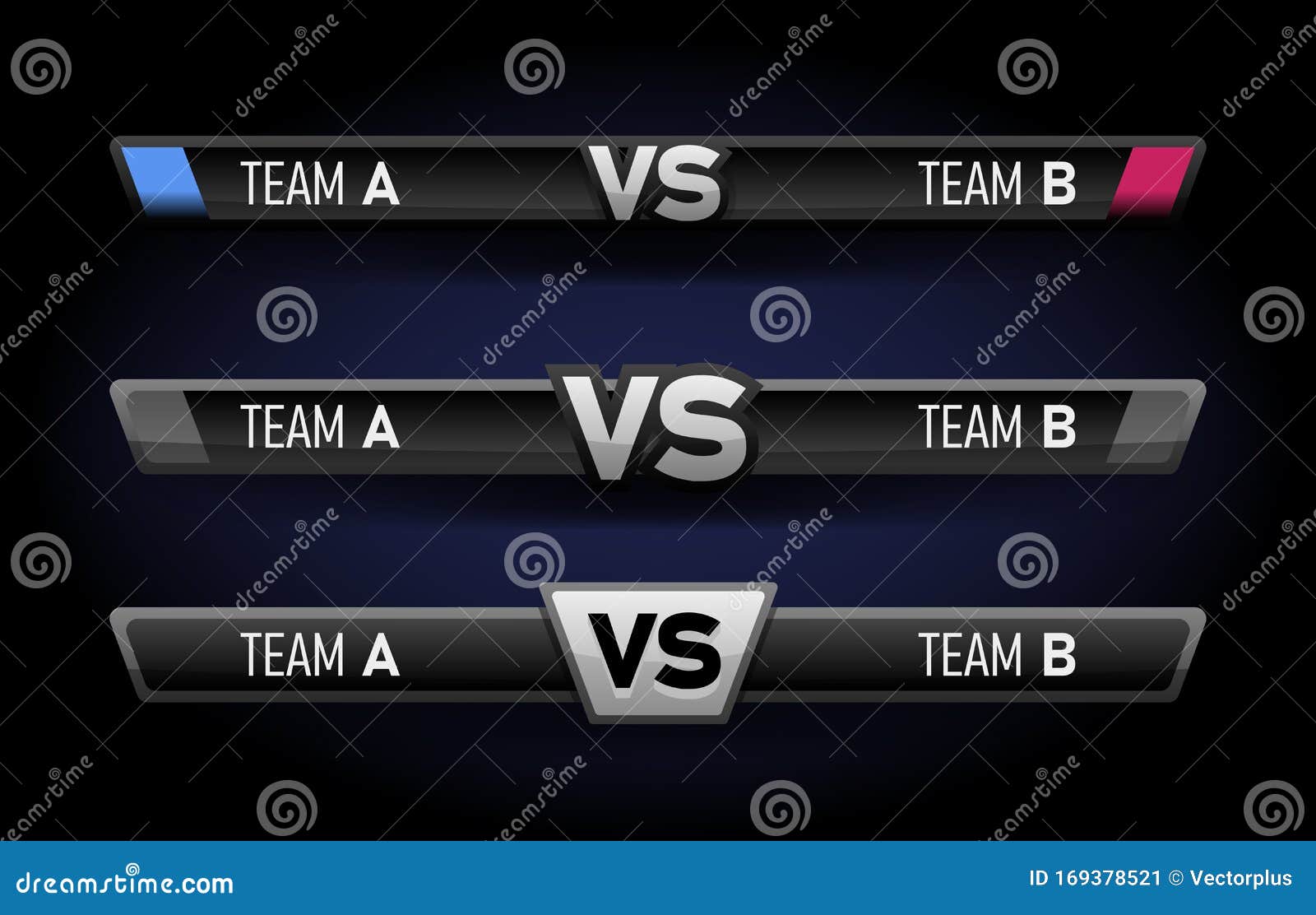 VS Duel Challenge Vector Illustration Set. Versus Board of Rivals, with ...
