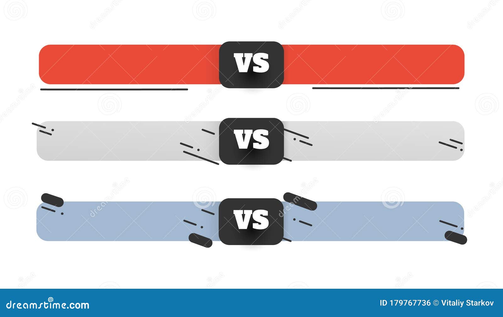 VS Duel Challenge Vector Illustration Set. Versus Board of Rivals, with ...