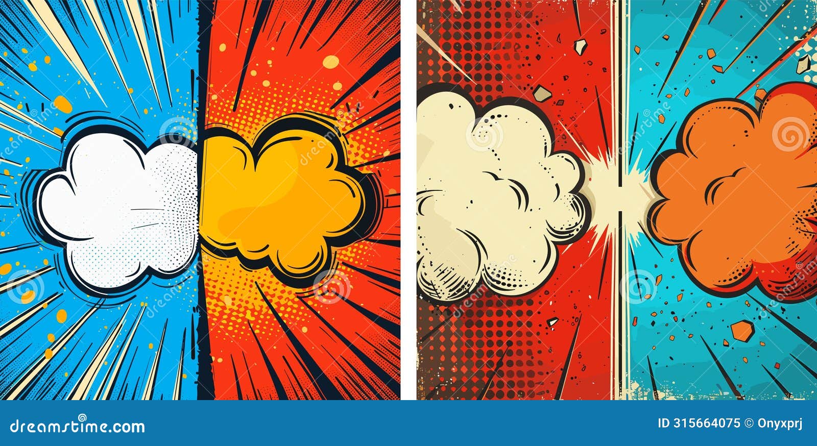 Vs Empty Speech Bubbles Pop Art Vector Concepts. Discussions ...