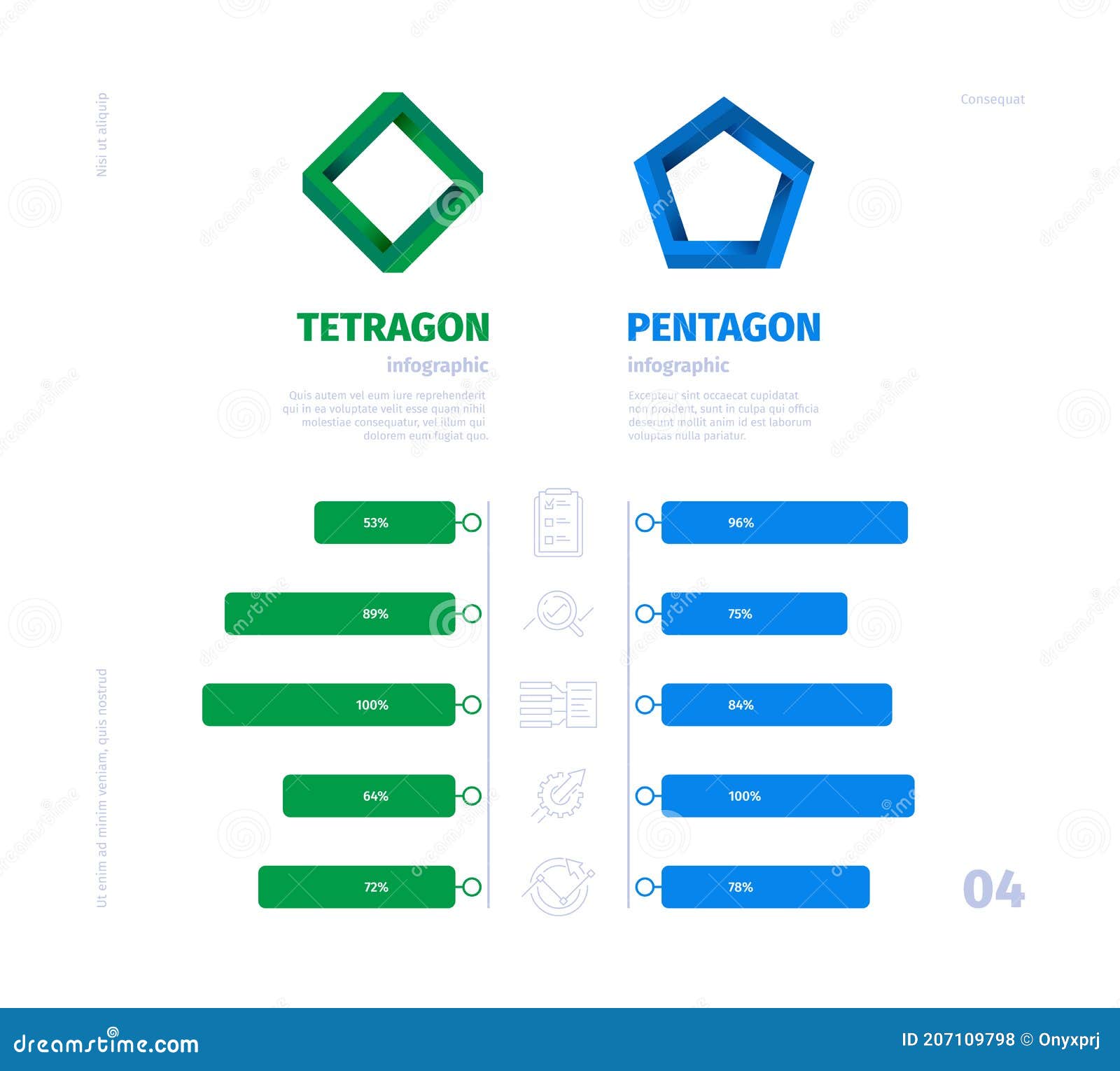 VS Infographics. Comparison Graph Selected Product Choice Statistics ...