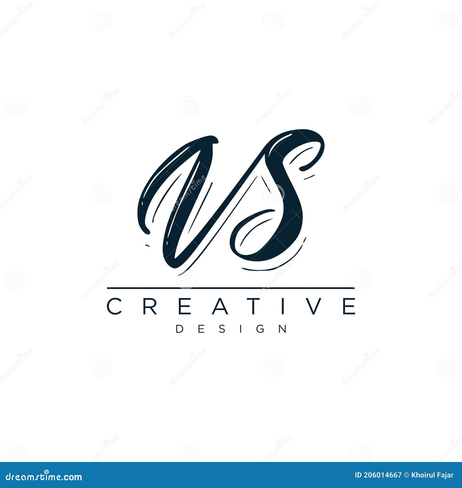 VS Initial Handwriting Logo Vector Stock Vector - Illustration of ...