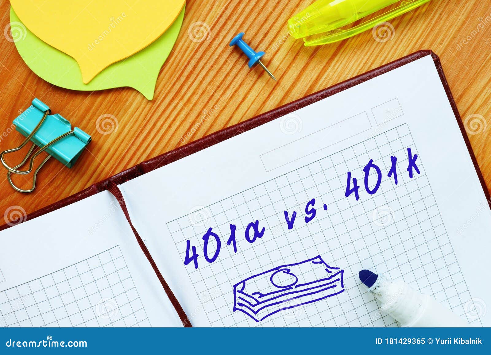 401a Vs. 401k Written on Note Stock Image - Image of retired, save ...