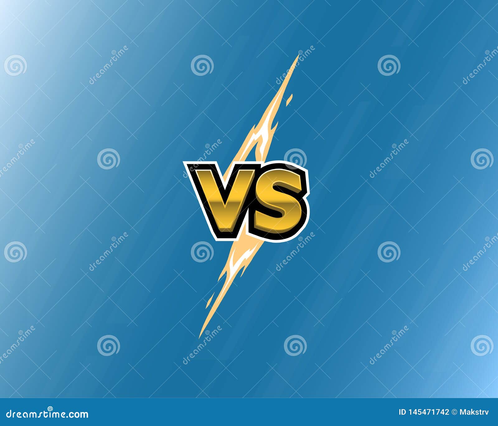 VS Letters On Lightning Background. Versus Logo. Vector Illustration ...