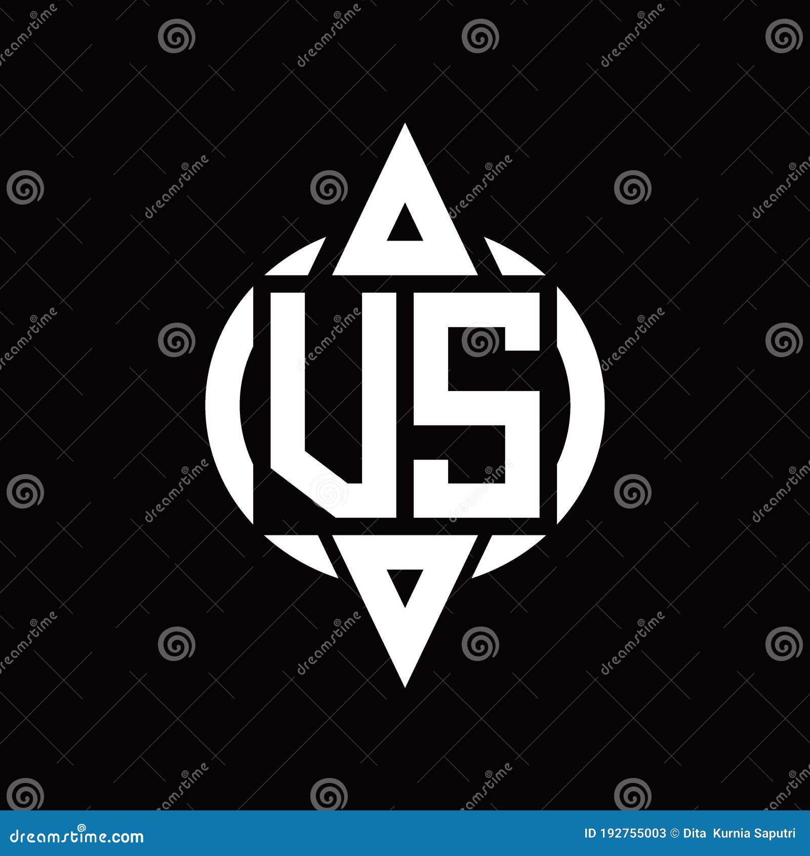 VS Logo with Circle Rounded Combine Triangle Top and Bottom Side Design ...