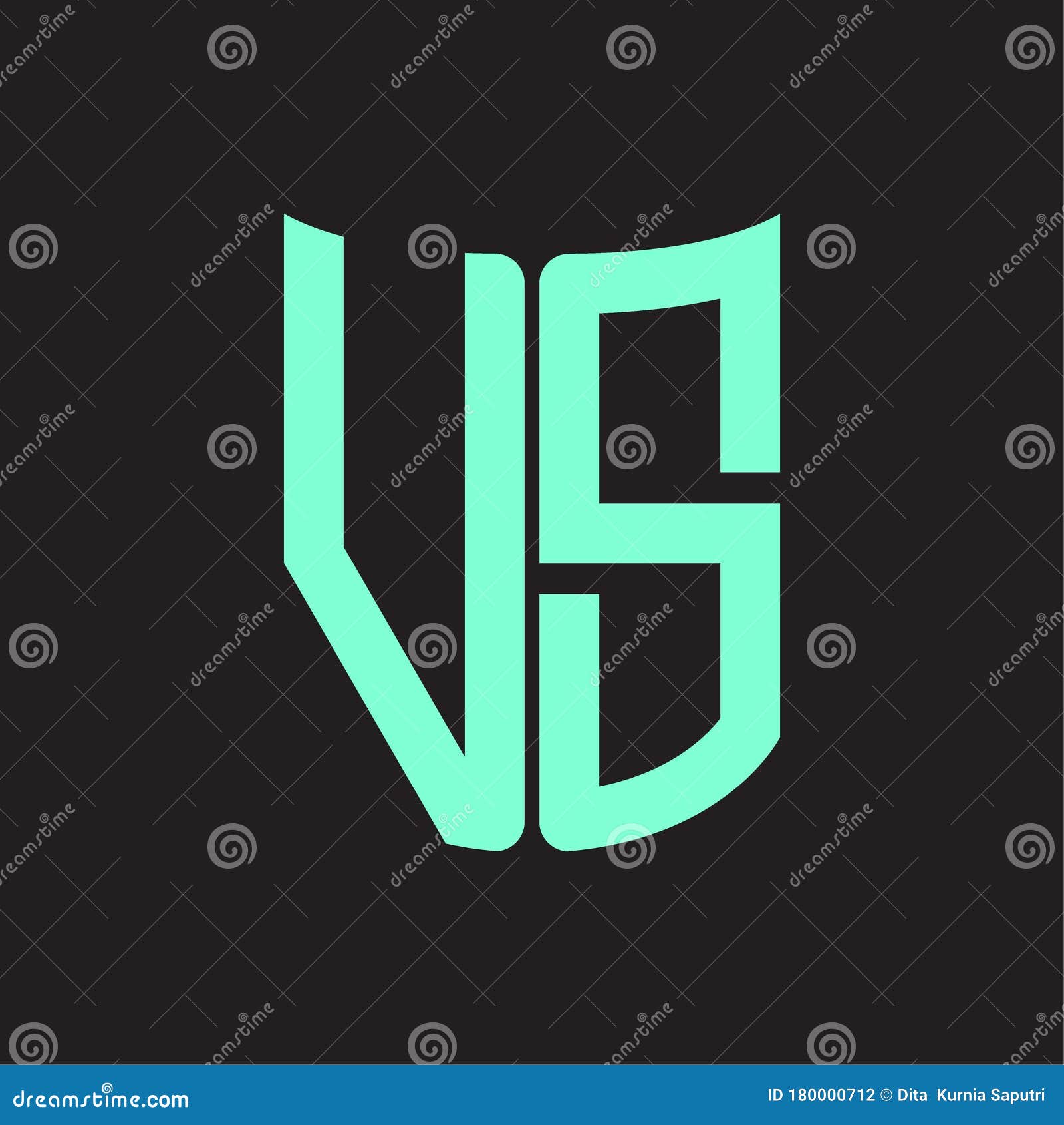 VS Logo Monogram with Ribbon Style Design Template Stock Illustration ...