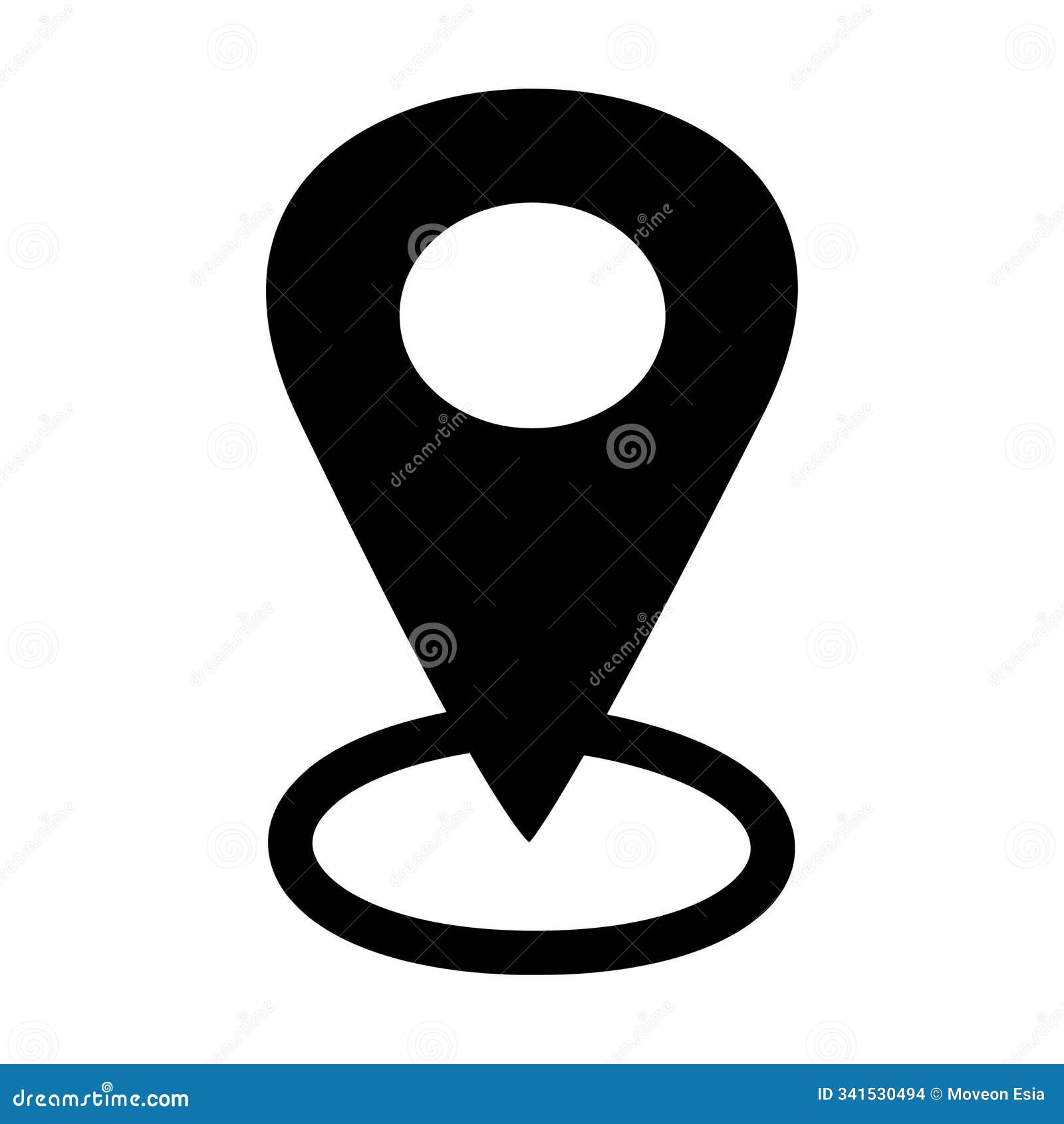 Black and White Location Icon for Web and App Design, Minimalist Symbol ...