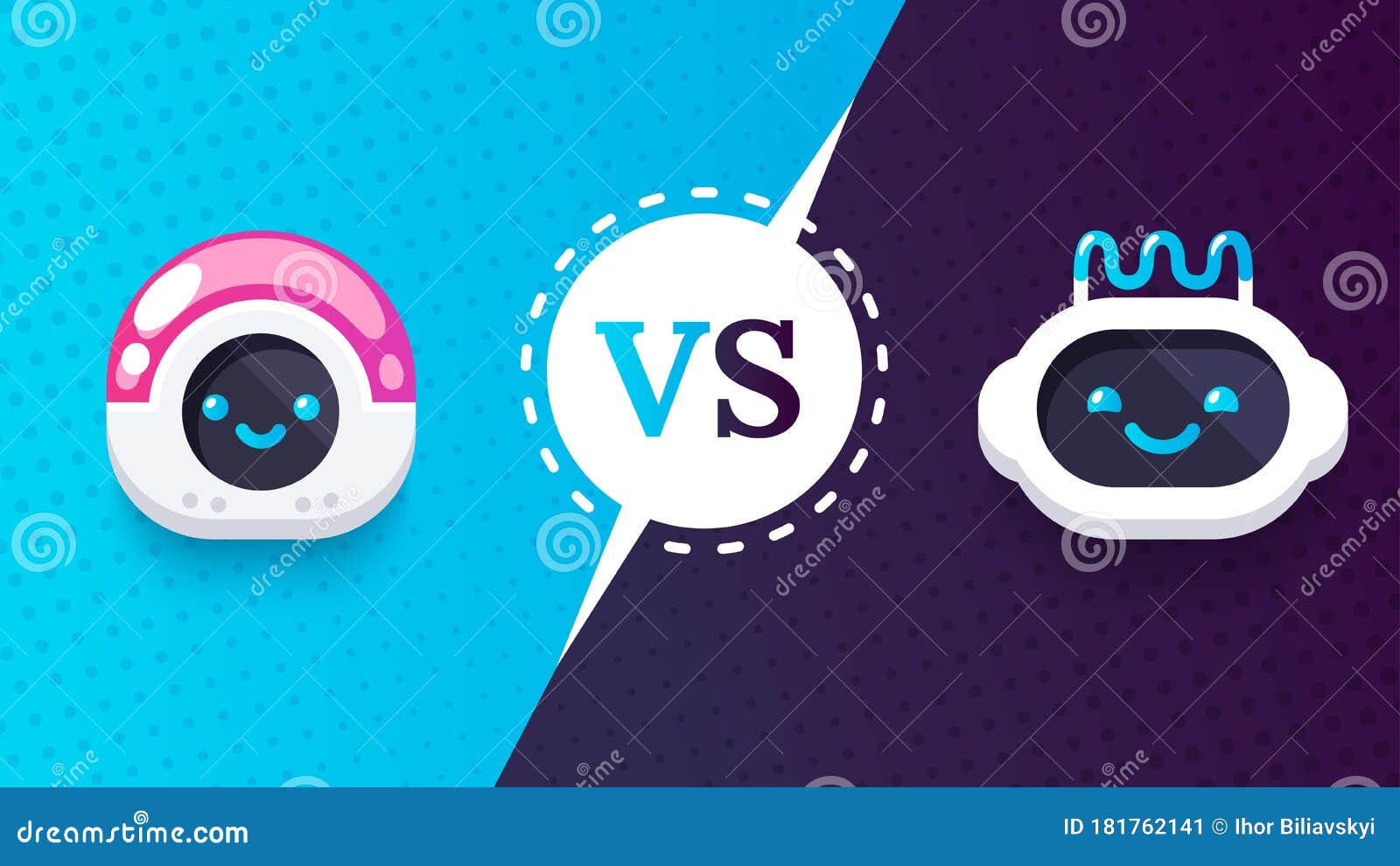 Vs Screen. Blue and Red Abstract Versus Background. Robots and AI ...