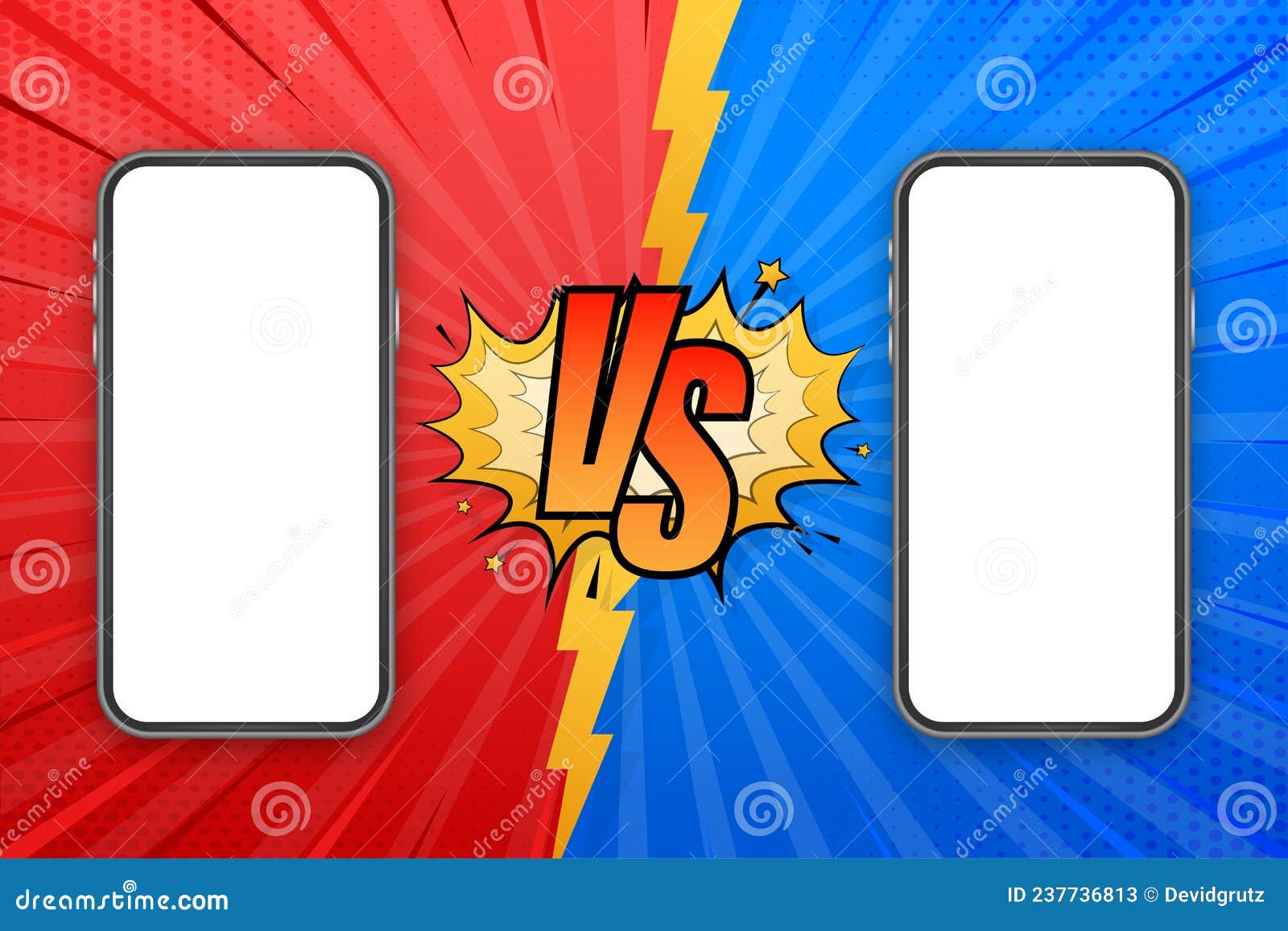 Vs Smartphone on Transparent Background. Mobile Template Design. Vector ...