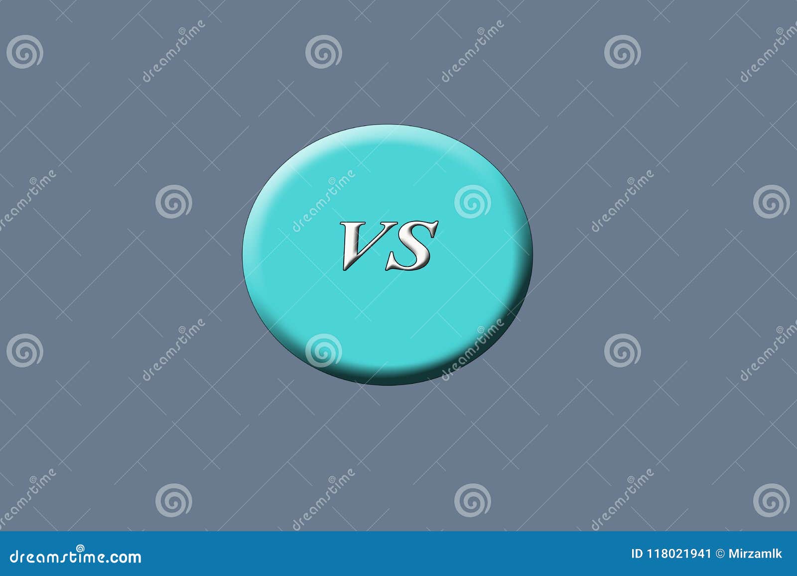 VS. Text Written on Blue Colored Circle Isolated on Grey Background ...