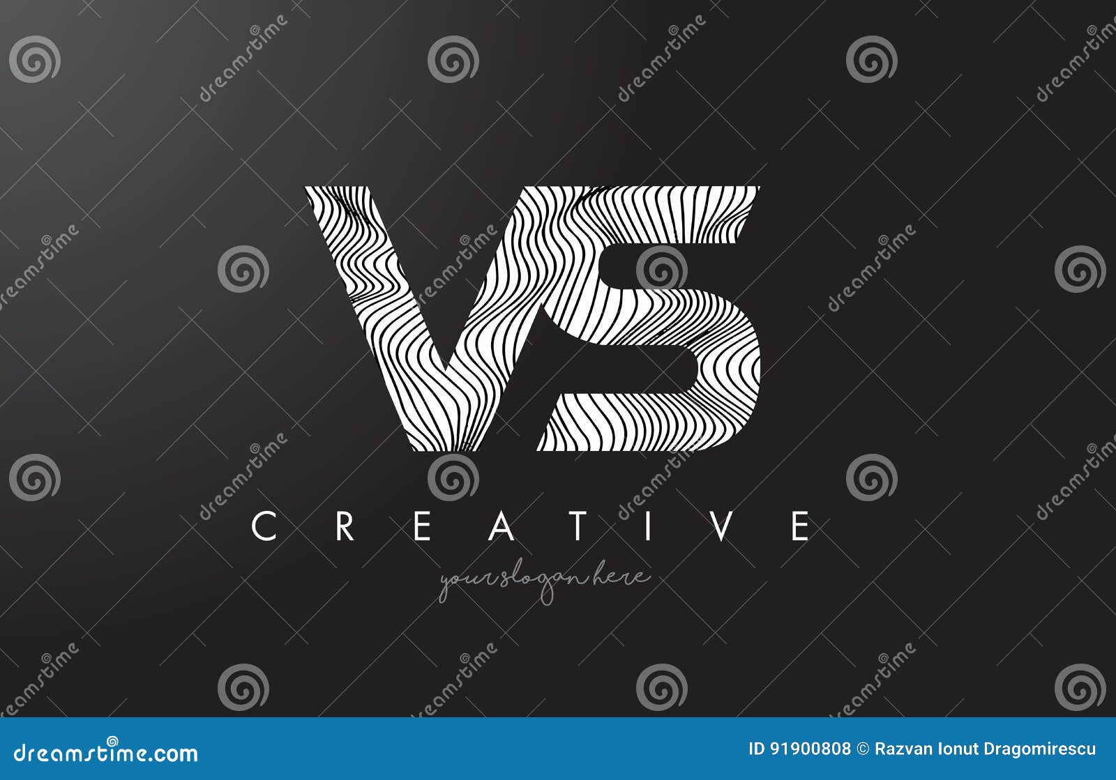 VS V S Letter Logo with Zebra Lines Texture Design Vector. Stock Vector ...