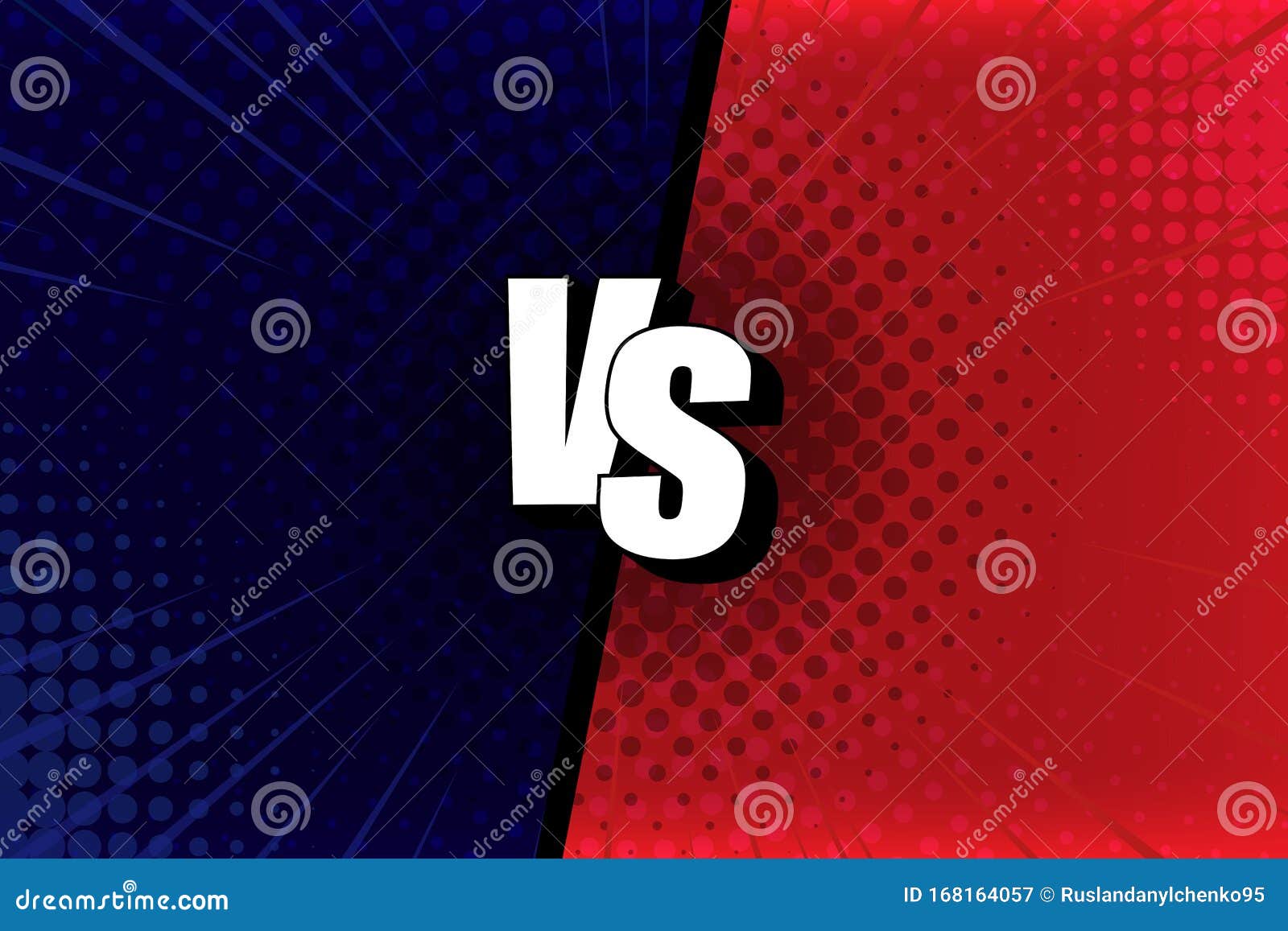 VS Versus Blue and Red Comic Design. Modern Vector Illustration Flat ...