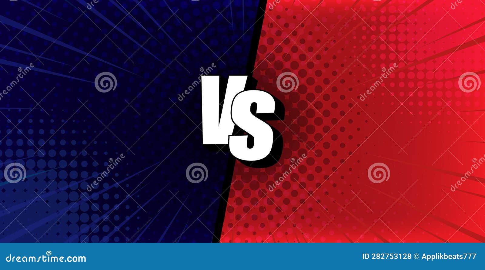 VS Versus Blue and Red Comic Design. Modern Vector Illustration Flat ...