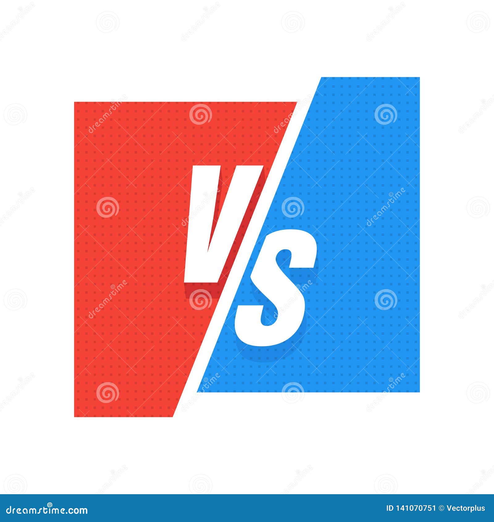 VS Versus Blue and Red Comic Design. Vector Stock Illustration ...