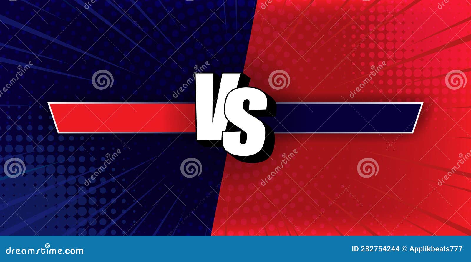 VS. Versus Blue and Red Comic Design Stock Illustration - Illustration ...