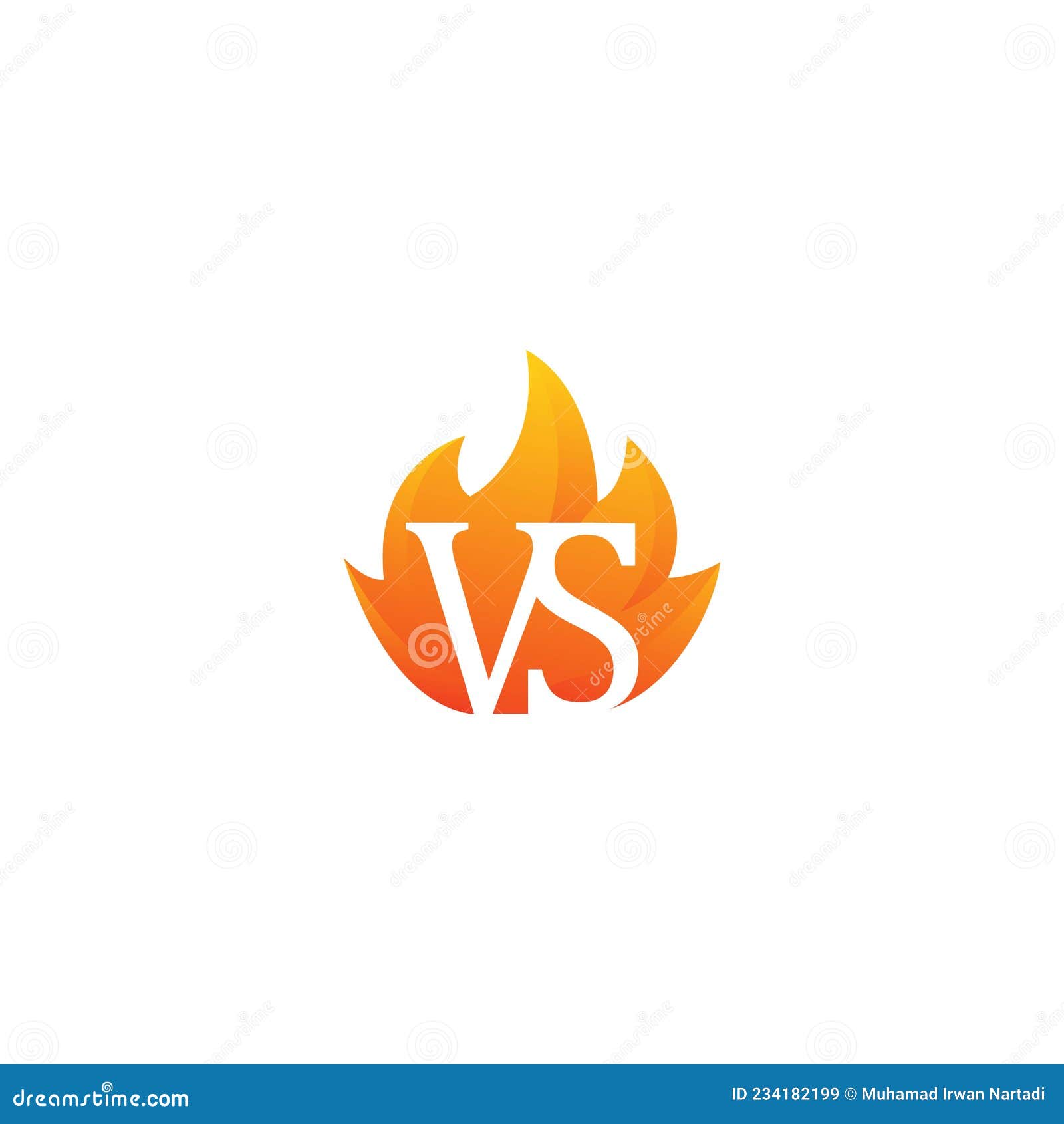 VS, Versus with Fire Flame. Vector Icon Logo Template Stock Vector ...