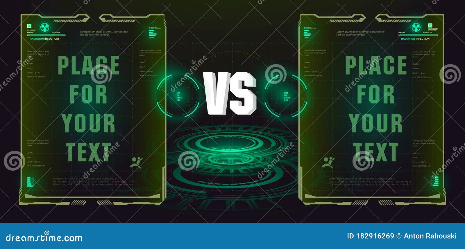 VS Versus Green Futuristic Design. Battle Headline Template Stock ...