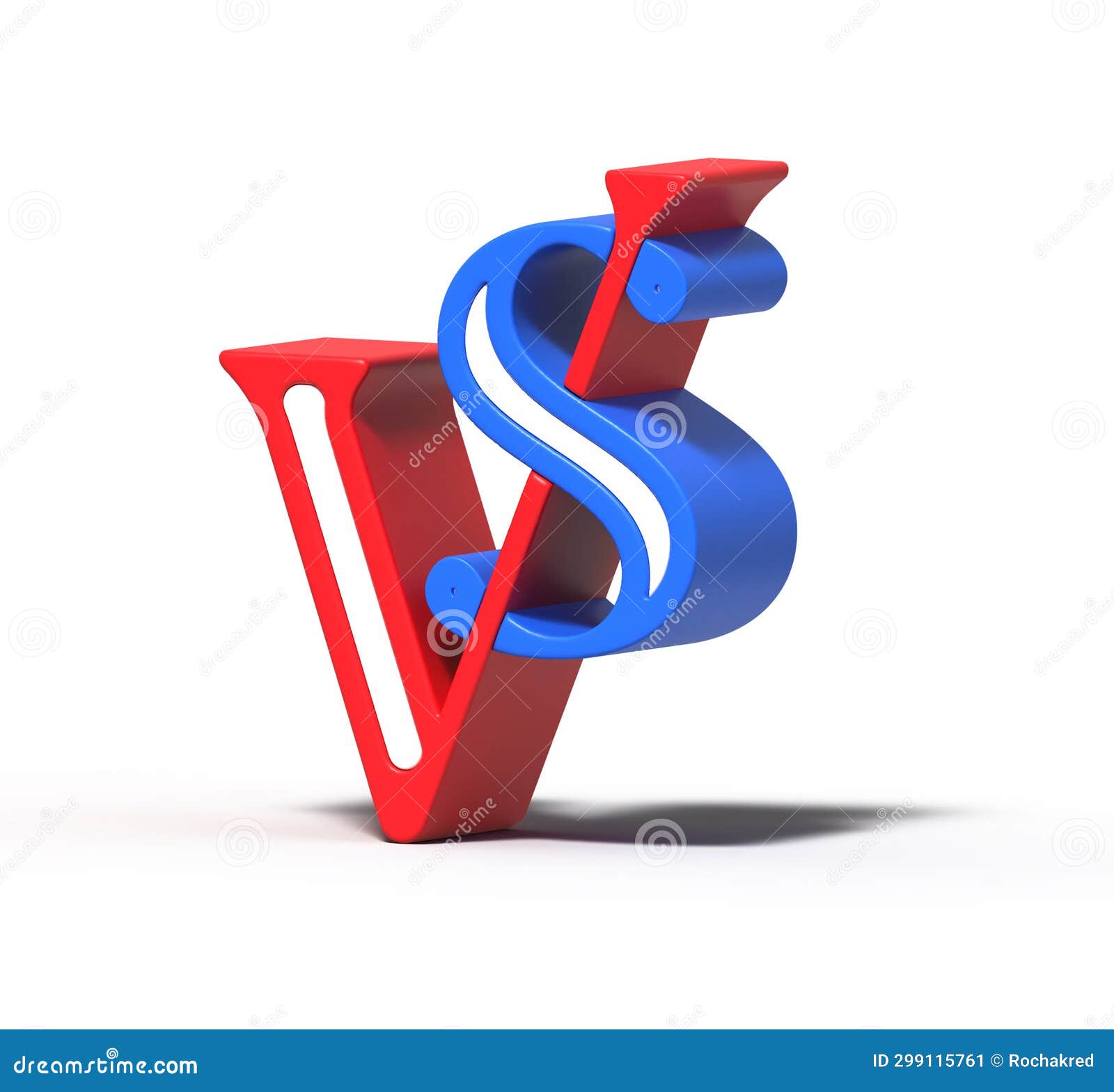 VS Versus Sign 3D Render Company Letter Logo Stock Illustration ...
