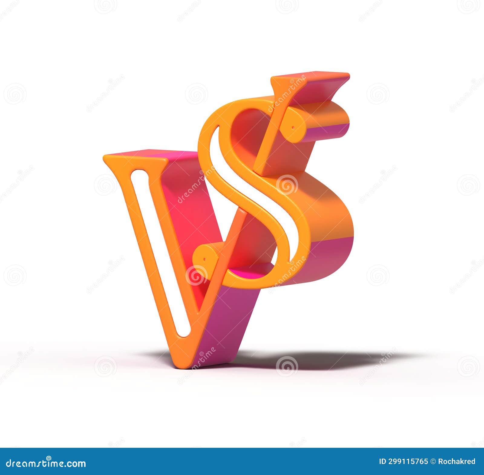 VS Versus Sign 3D Render Company Letter Logo Stock Illustration ...