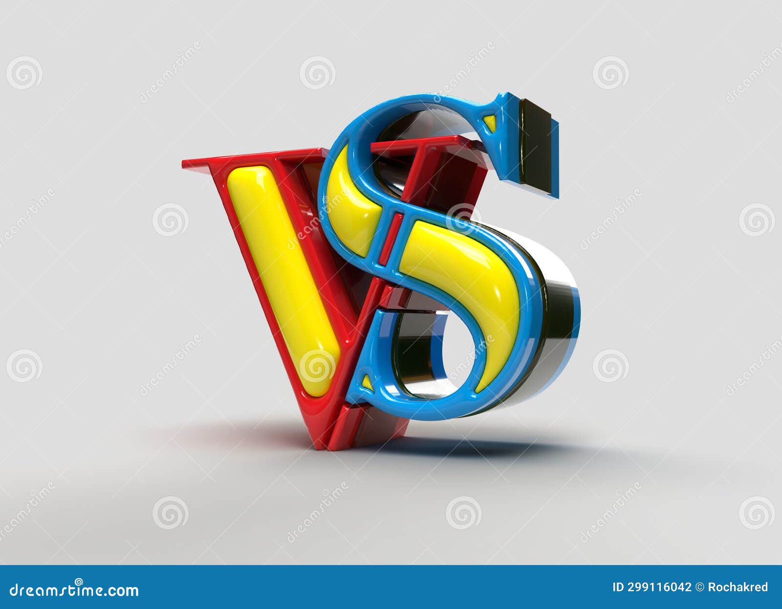 VS Versus Sign 3D Render Company Letter Logo Stock Illustration ...