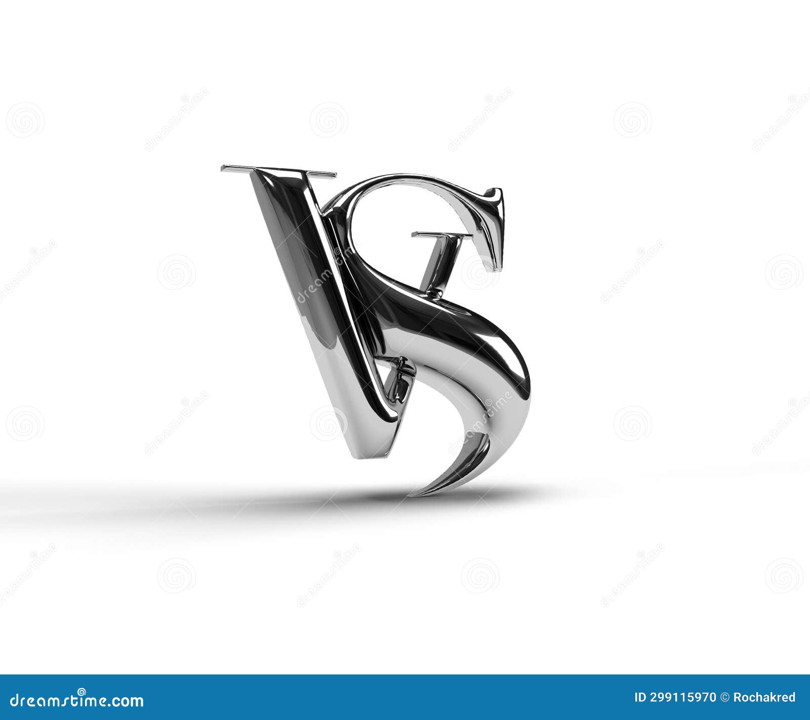 VS Versus Silver Sign 3D Render Company Letter Logo Stock Illustration ...