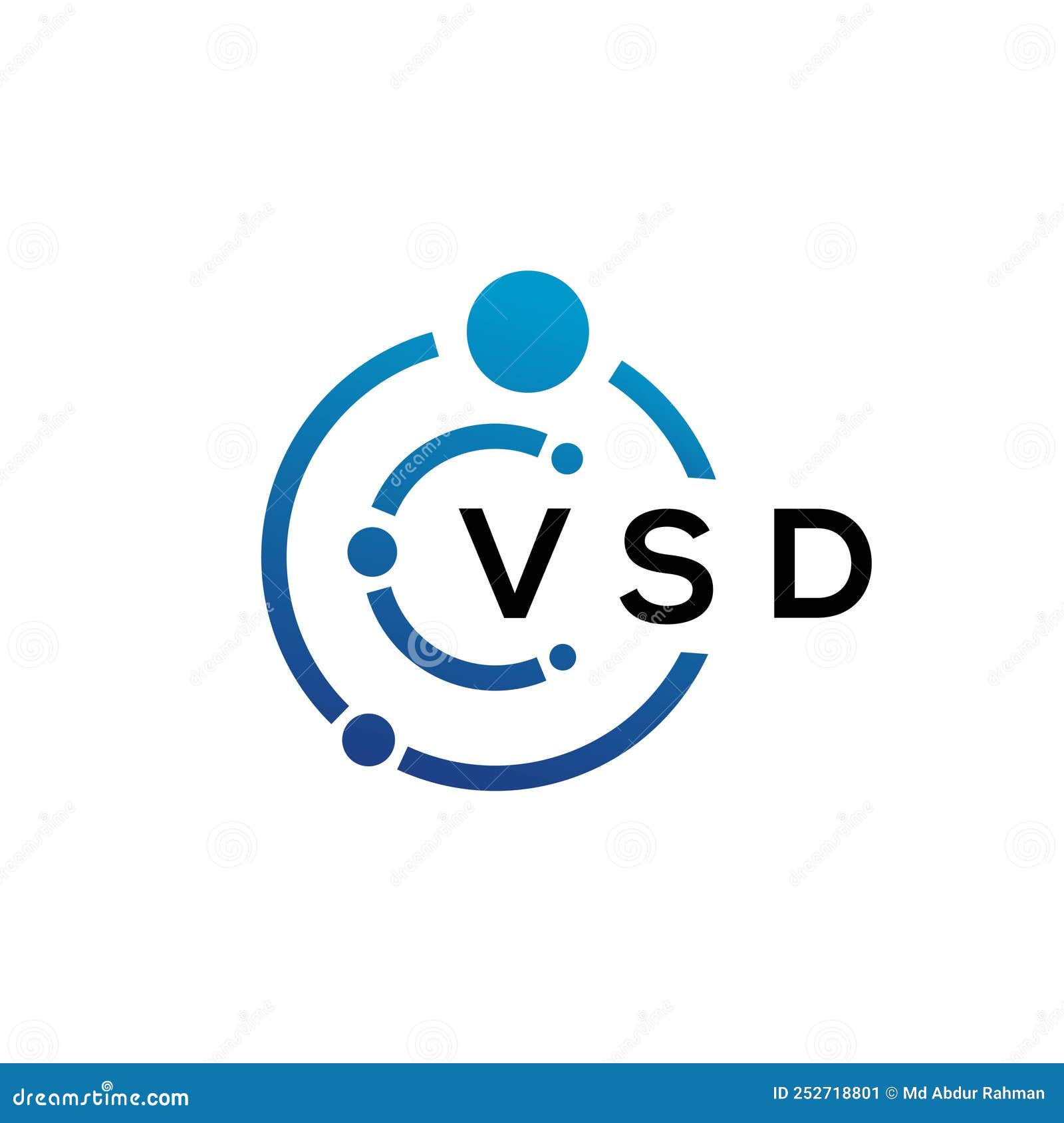 VSD Letter Technology Logo Design On White Background. VSD Creative ...