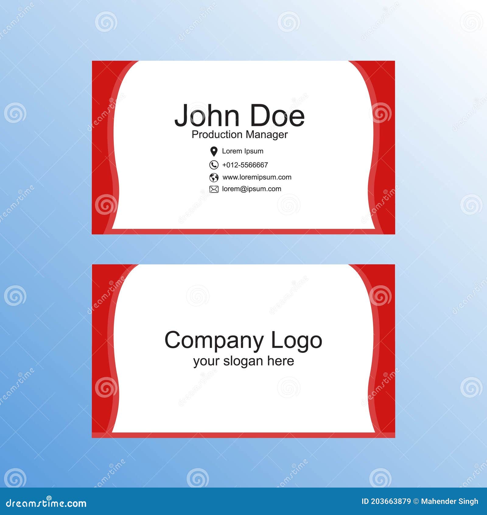 Red Business Card, Red Professional Visiting Card for the Company ...