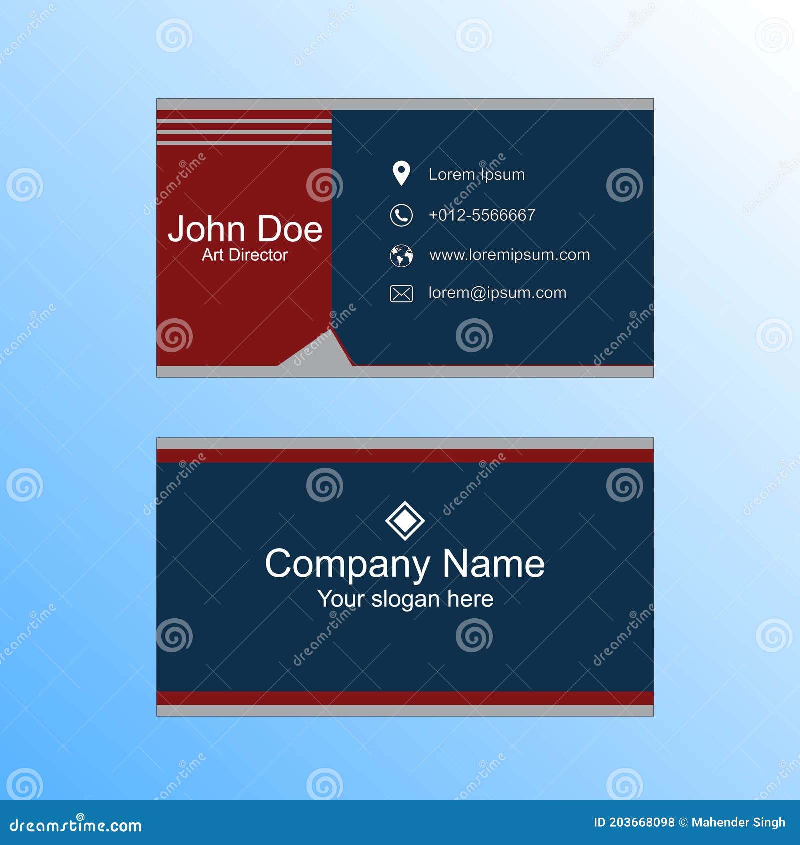 Art Director,Dark Red Business Card, Red Professional Visiting Card for ...