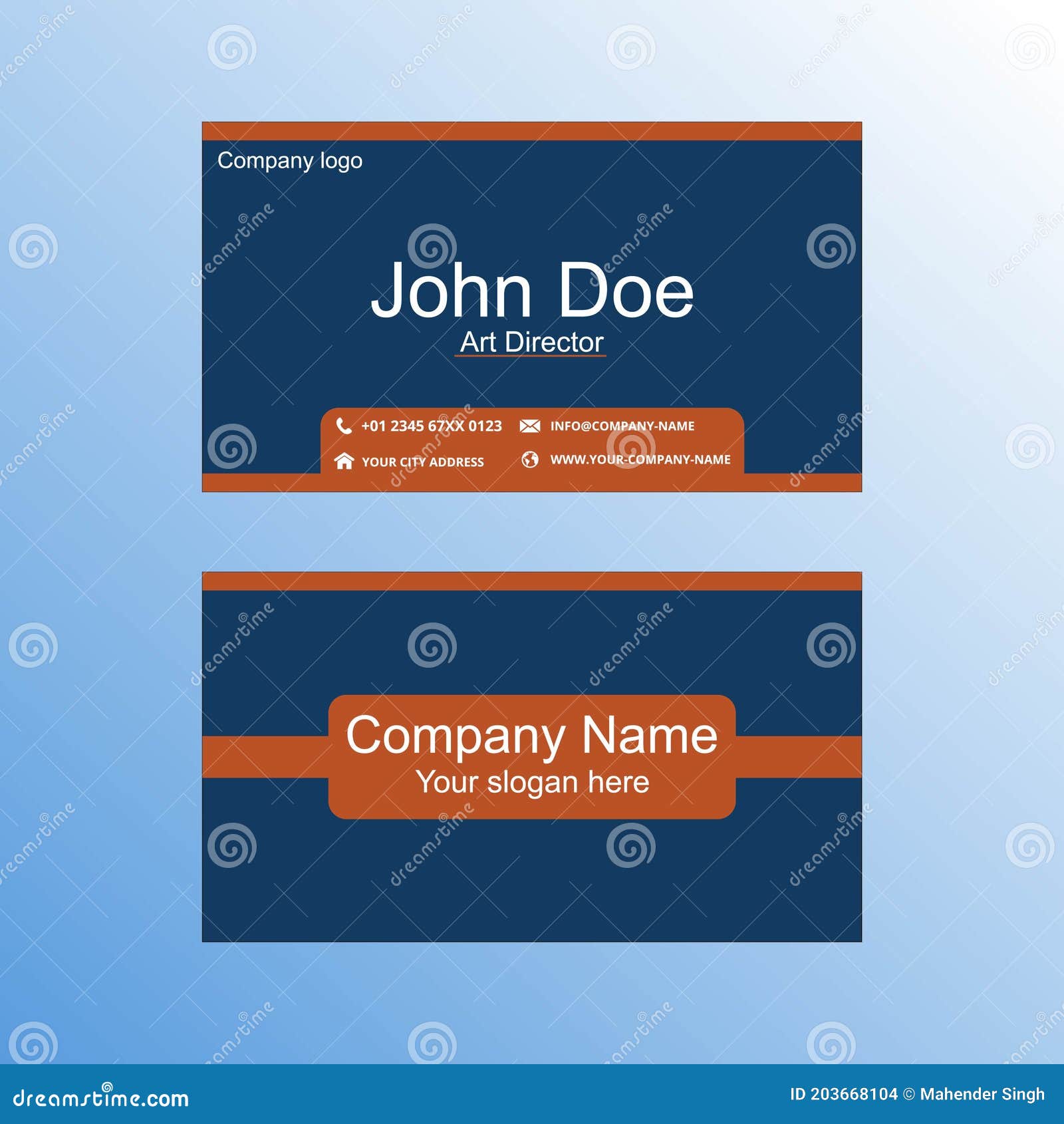 Art Director,Orange and Red Business Card, Red Professional Visiting ...