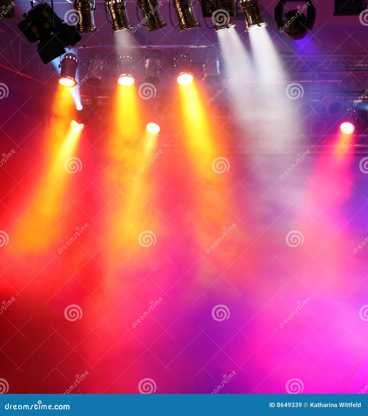 Vspotlights with smoky air stock image. Image of glowing - 8649339