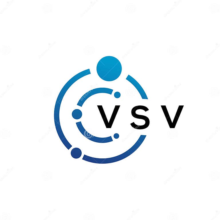VSV Letter Technology Logo Design on White Background. VSV Creative ...