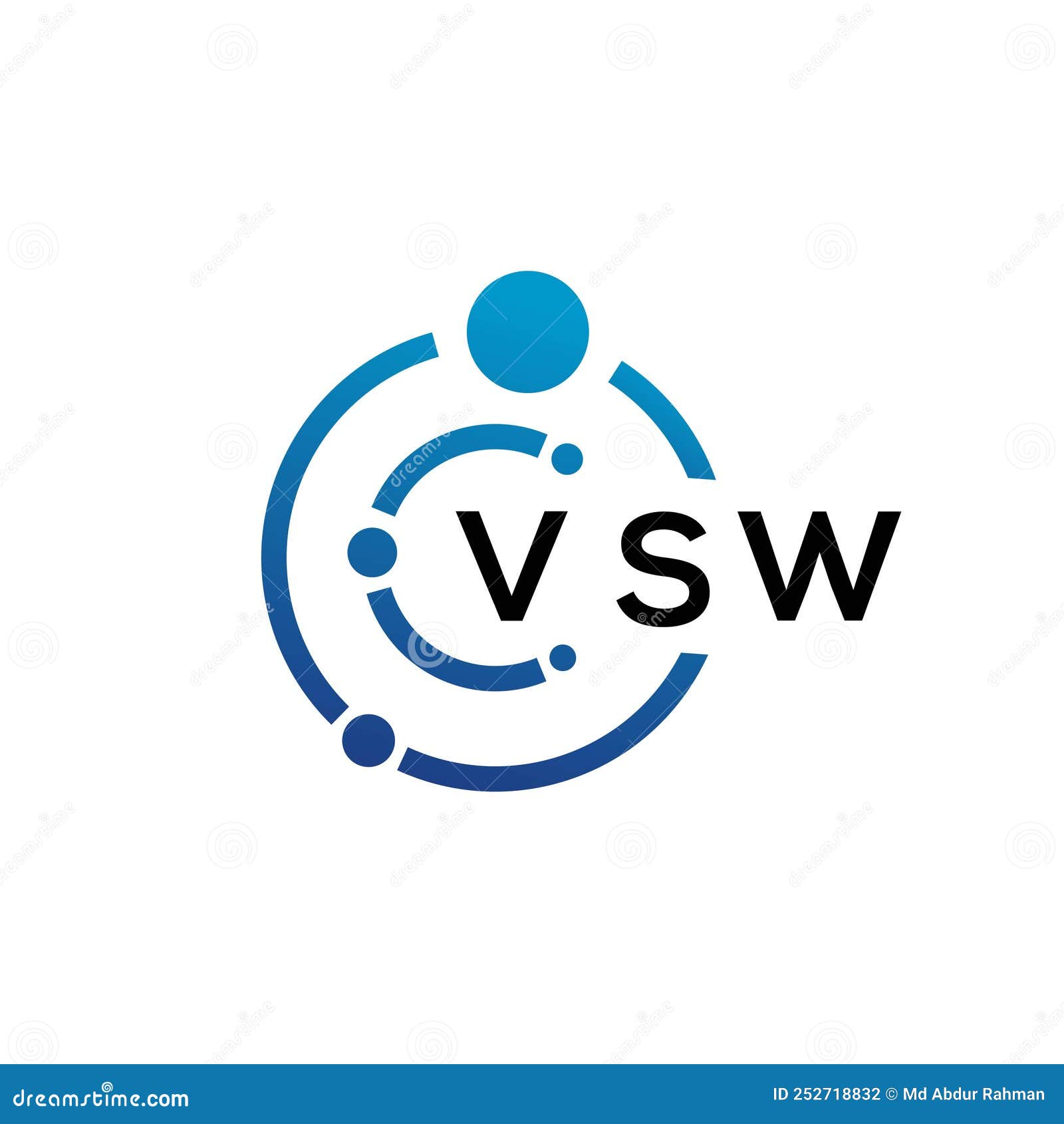 VSW Letter Technology Logo Design on White Background. VSW Creative ...