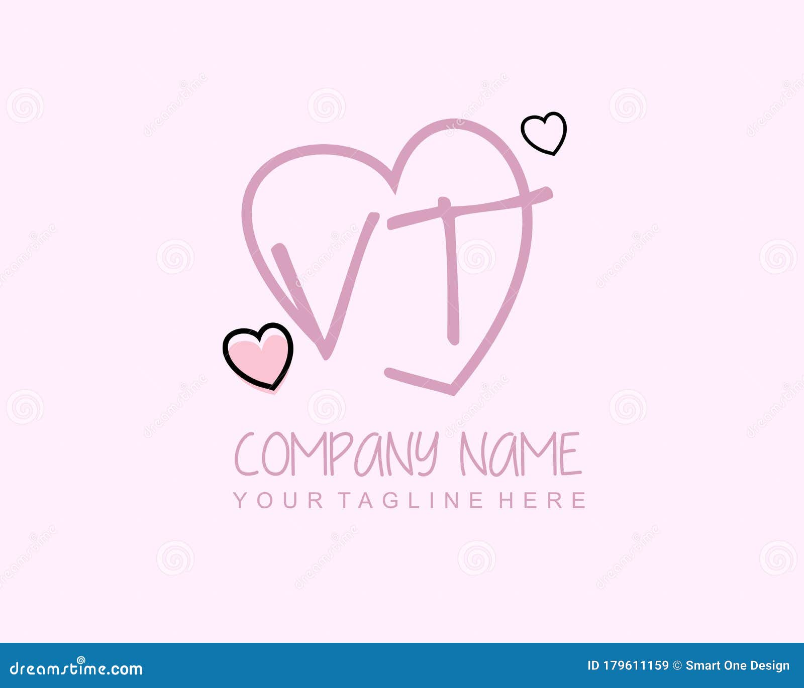 VT Initial Handwriting with Heart Frame Stock Vector - Illustration of ...