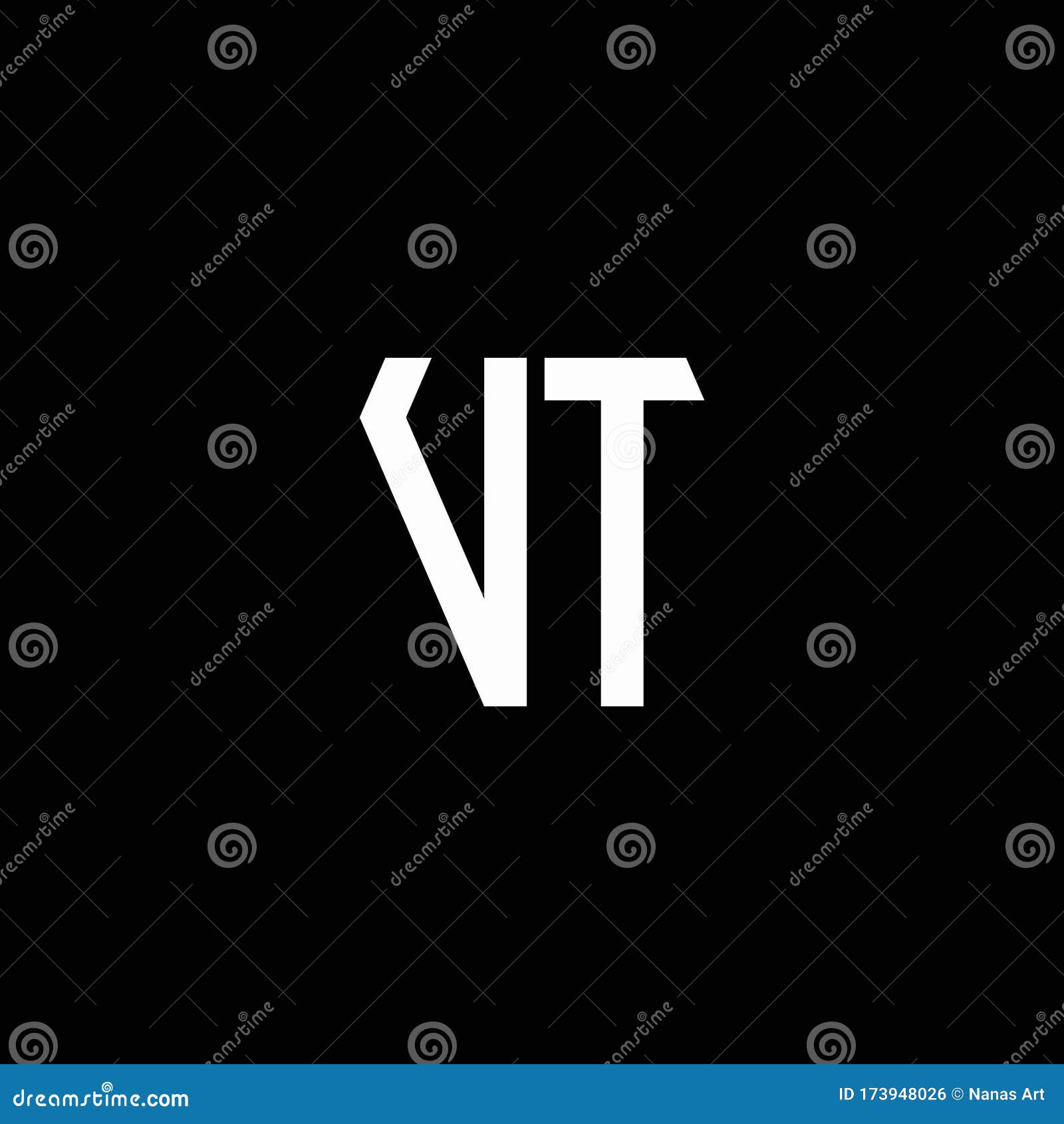 VT Logo Abstract Monogram Isolated on Black Background Stock Vector ...
