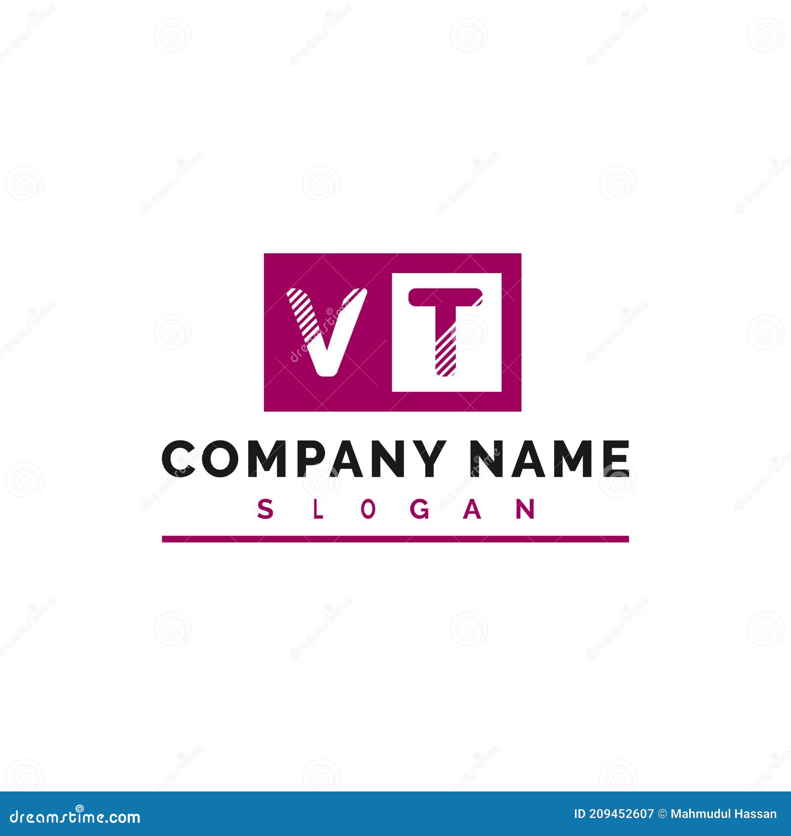 VT Logo Design. VT Letter Logo Vector Illustration - Vector Stock ...