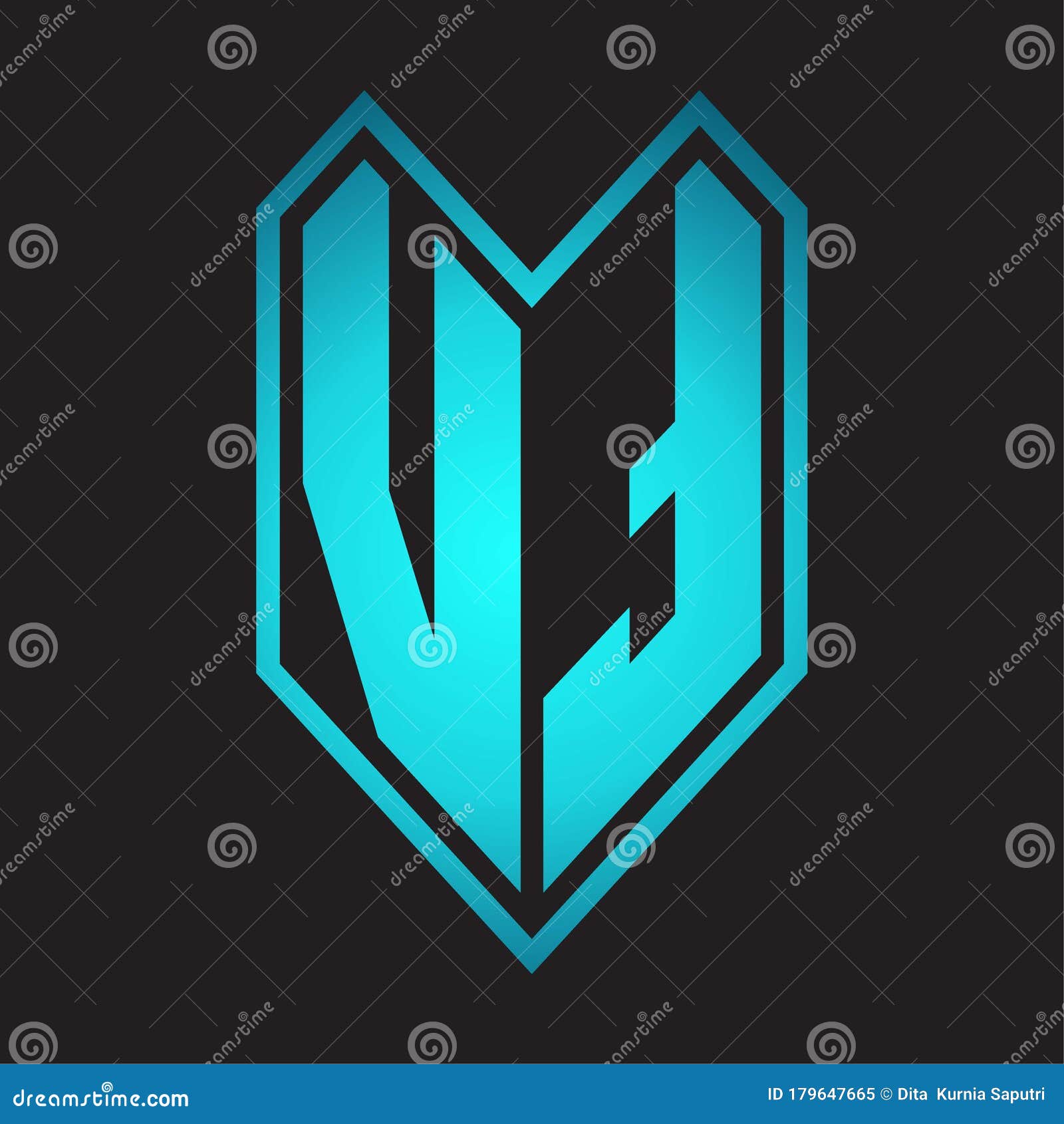 VT Logo Monogram with Emblem Line Style Isolated on Blue Gradient ...