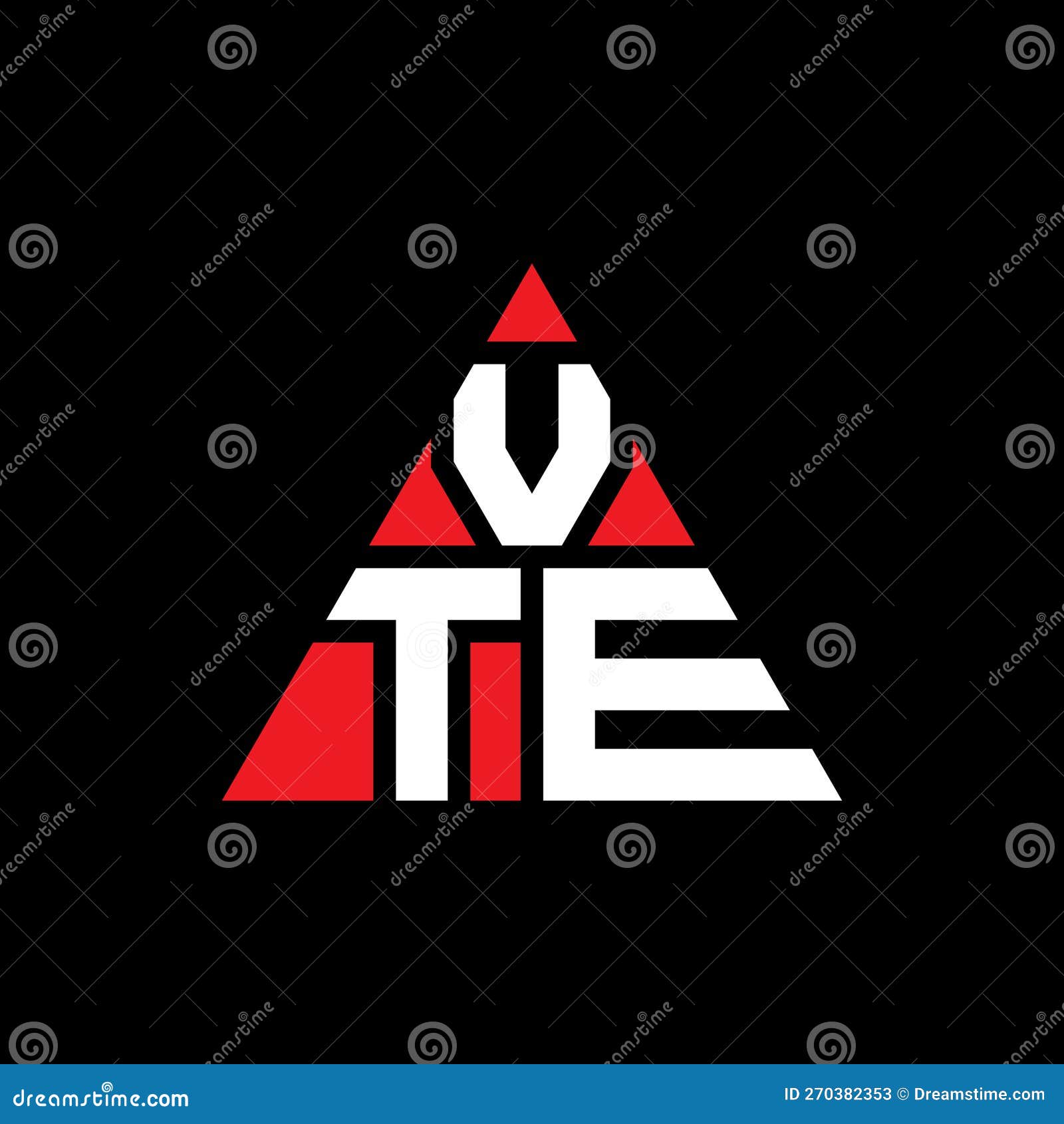 VTE Triangle Letter Logo Design with Triangle Shape. VTE Triangle Logo ...