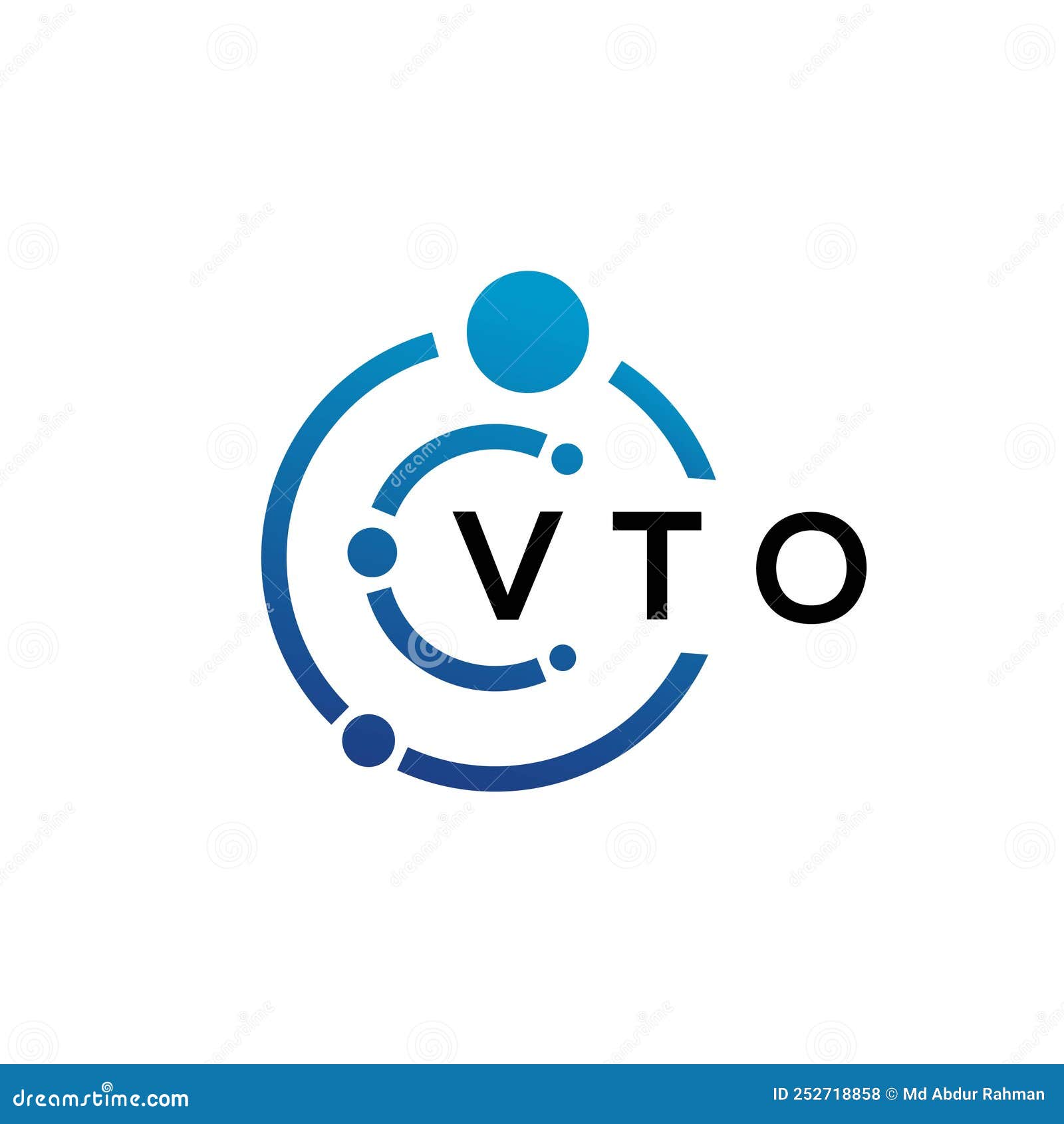 VTO Letter Technology Logo Design on White Background. VTO Creative ...